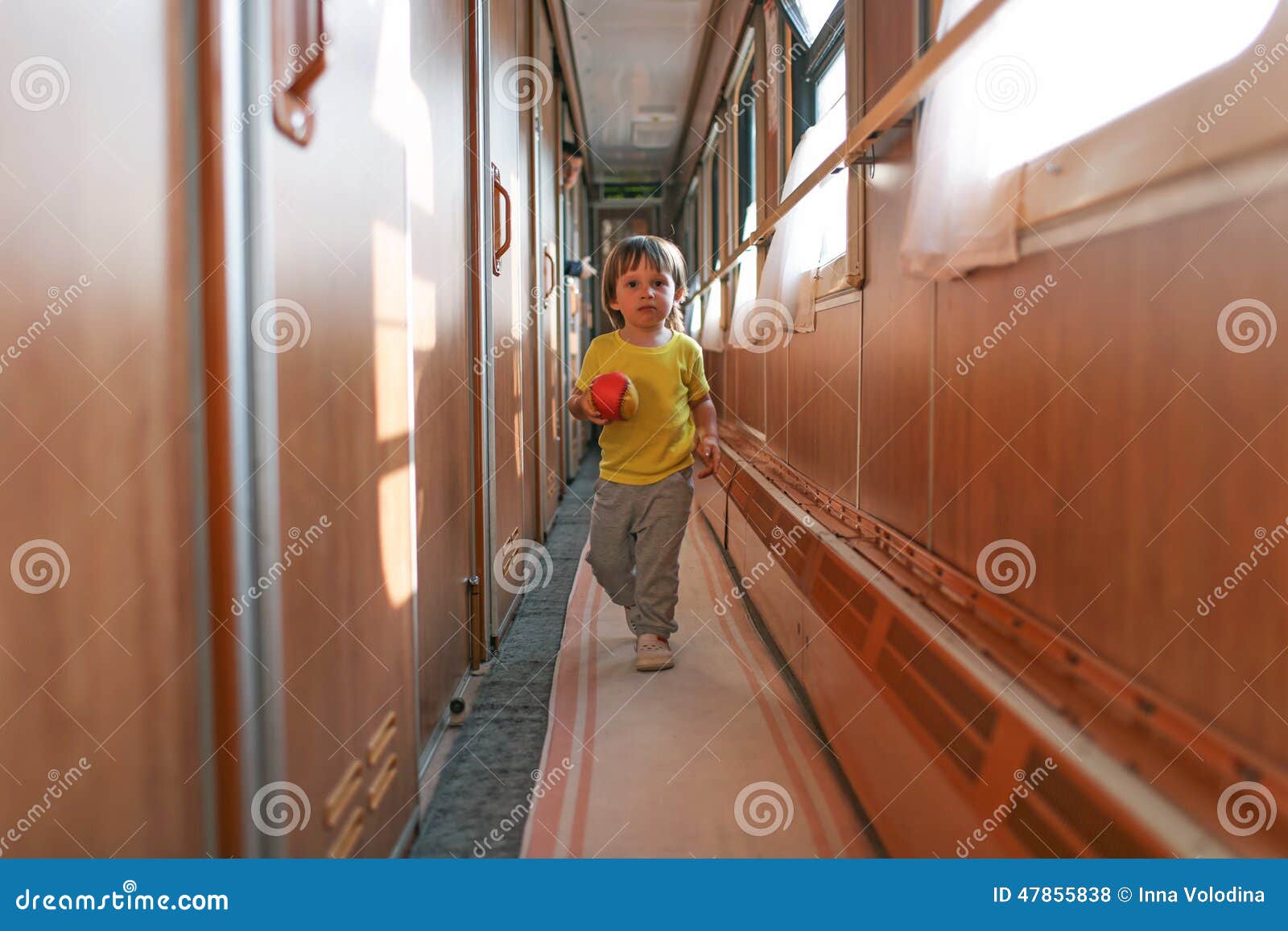 Little Boy with Ball in the Train Stock Photo - Image of puffer, engine ...