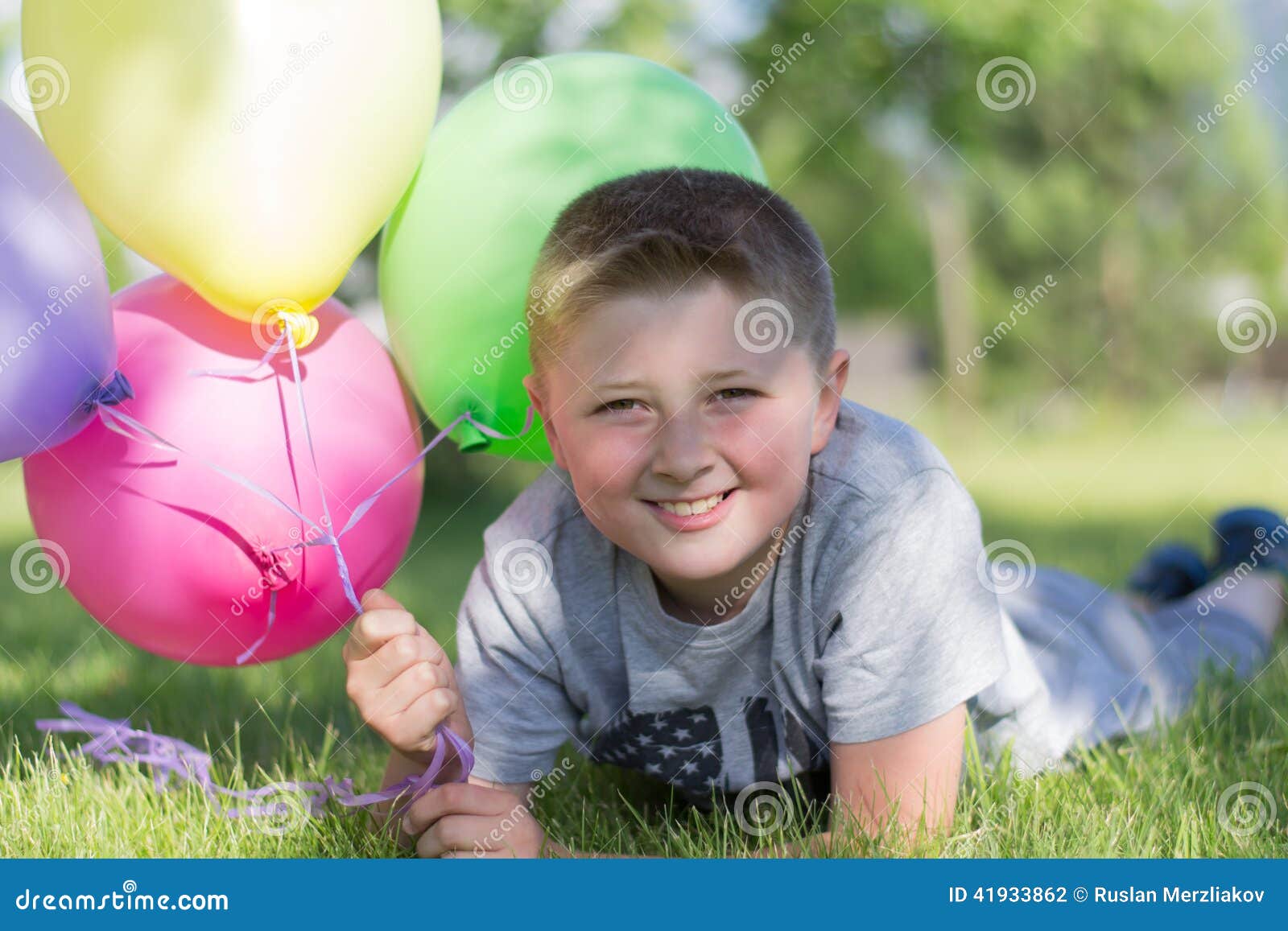 Little boy with balloons, stock photo. Image of beauty - 41933862