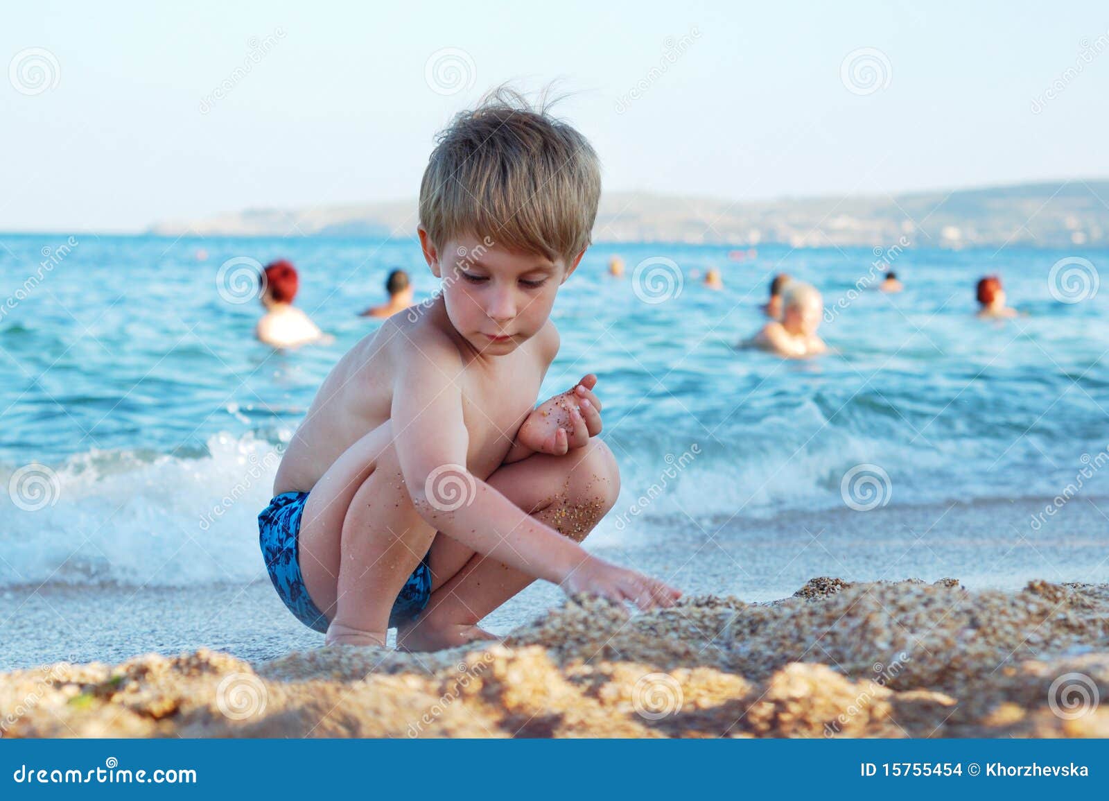 Little boy on the beach stock photo. Image of child, happy - 15755454