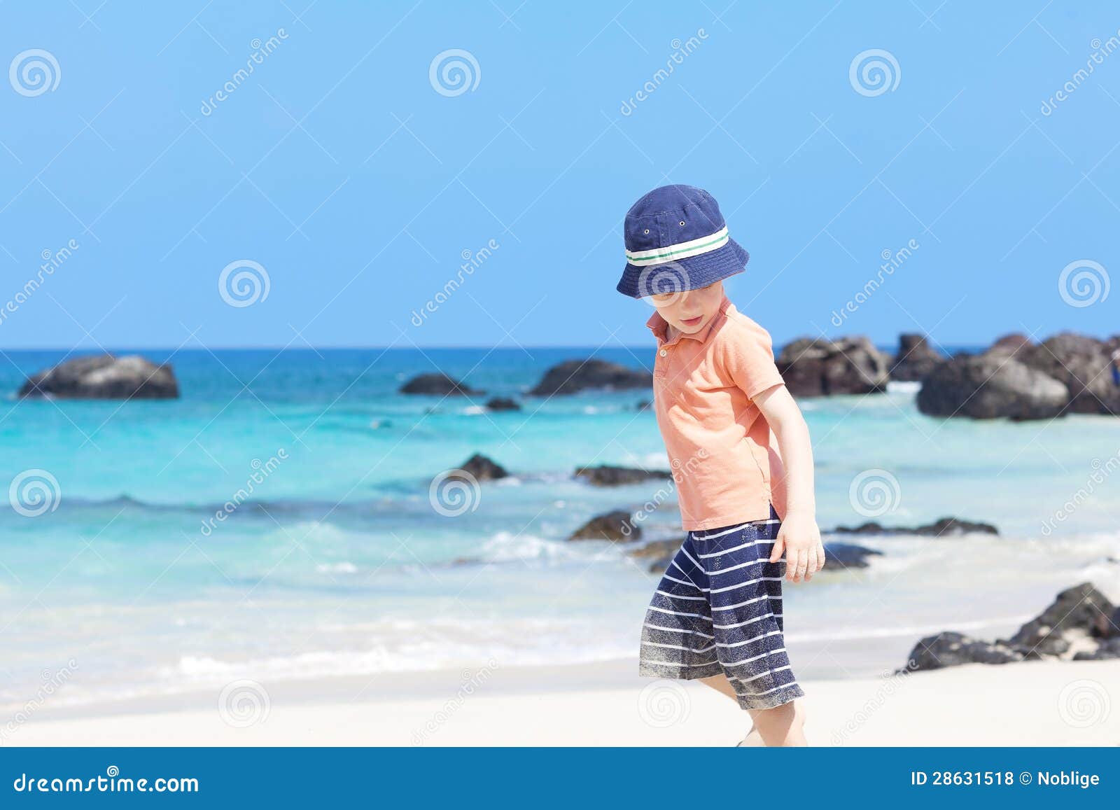 Little boy at the beach stock photo. Image of happy, healthy - 28631518