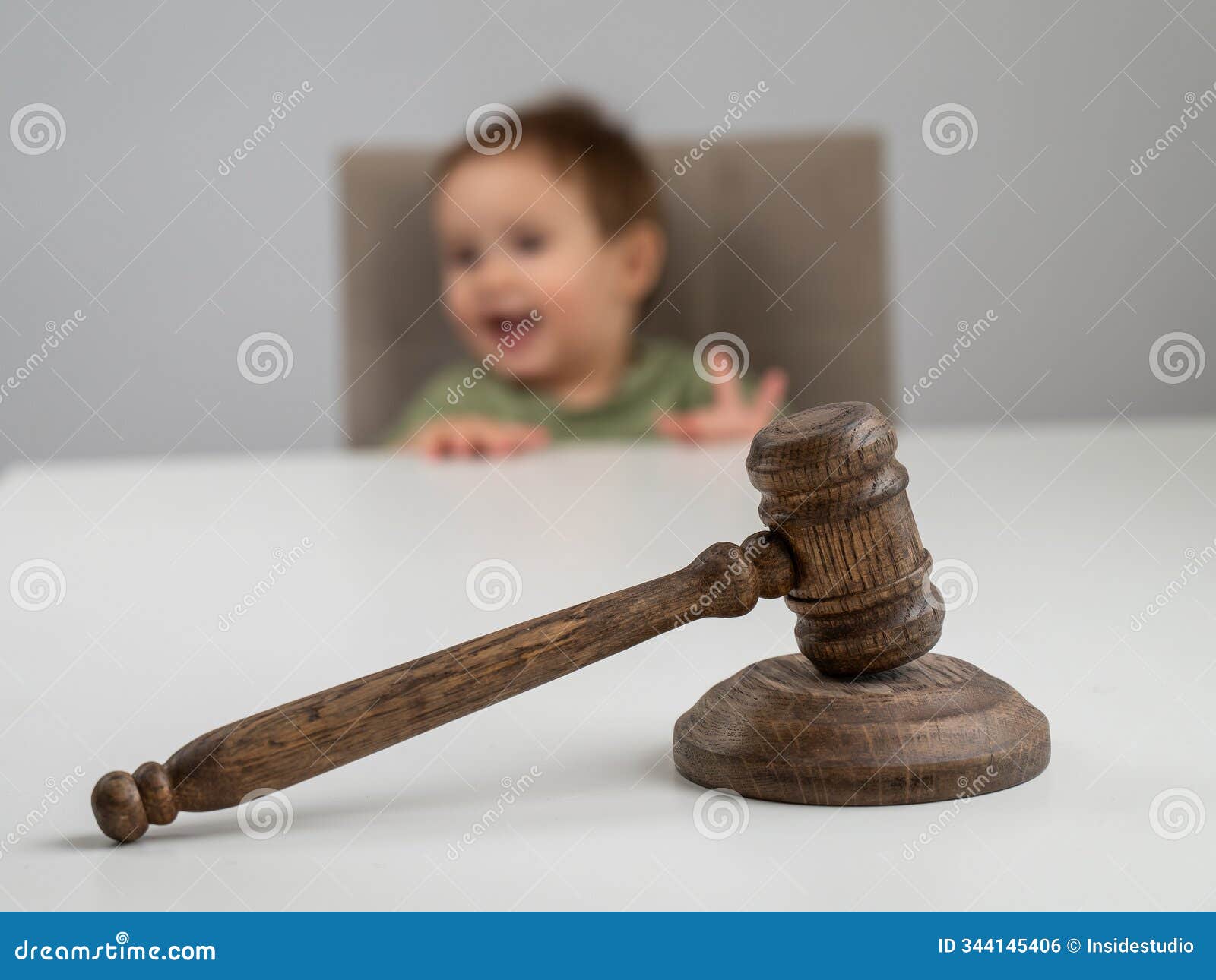Little Boy Behind Judge S Gavel. Stock Photo - Image of mallet ...