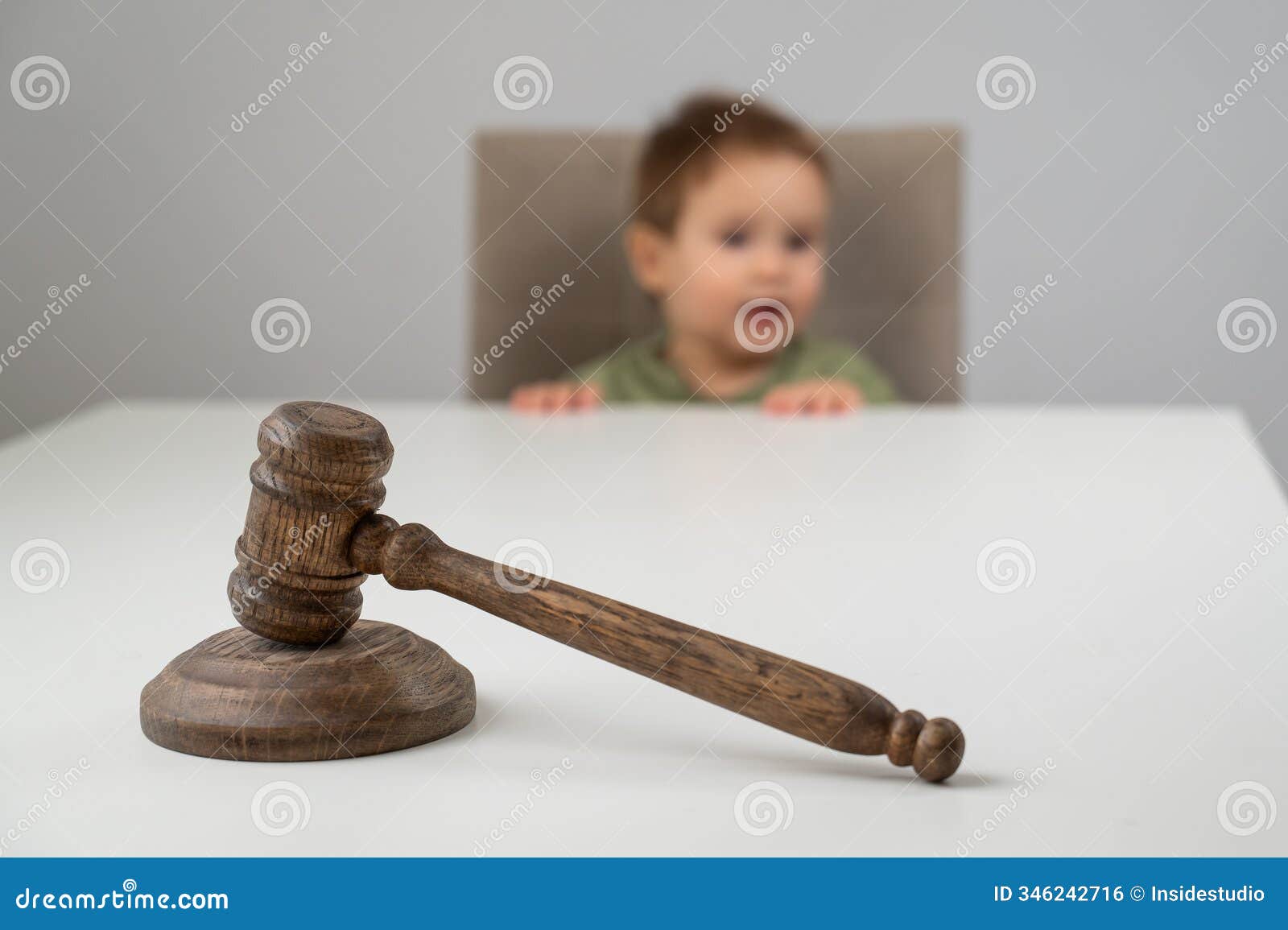 Little Boy Behind Judge S Gavel. Stock Photo - Image of lawyer ...