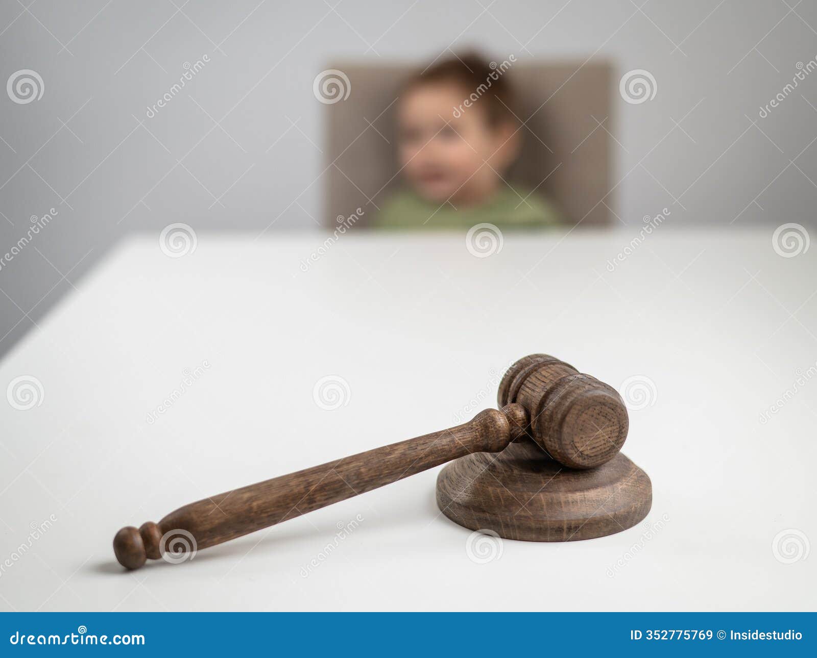 Little Boy Behind Judge S Gavel. Stock Image - Image of courthouse ...