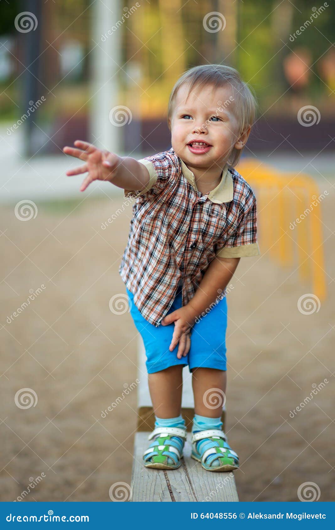 The Little Boy on the Bench Stock Photo - Image of leisure, natural1 ...