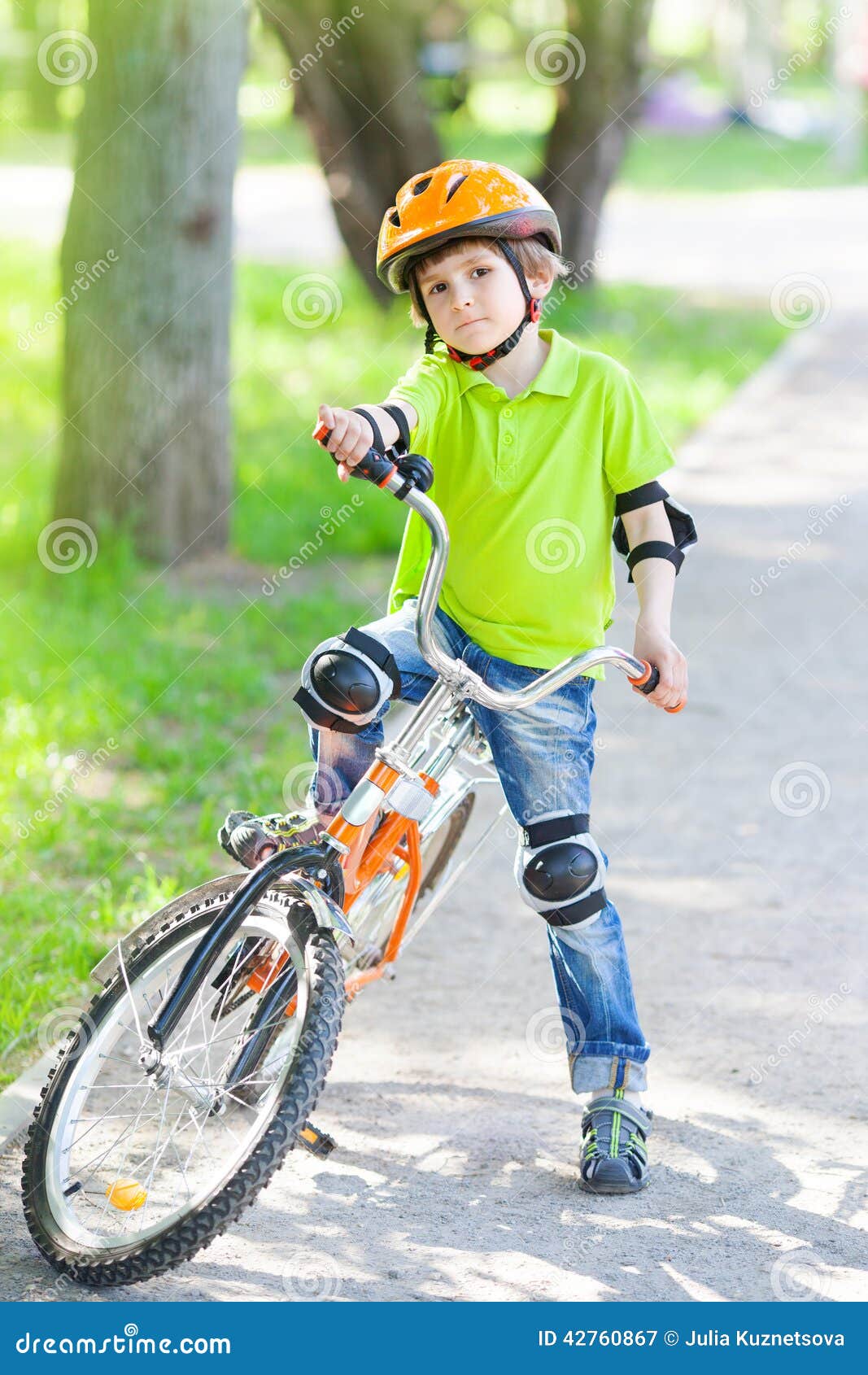 Little boy with bicycle stock image. Image of child, bicycle - 42760867