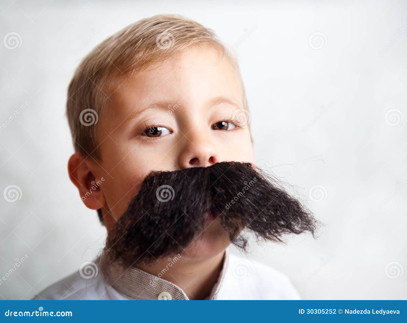 Boy with a big mustache stock photo. Image of people - 30305252