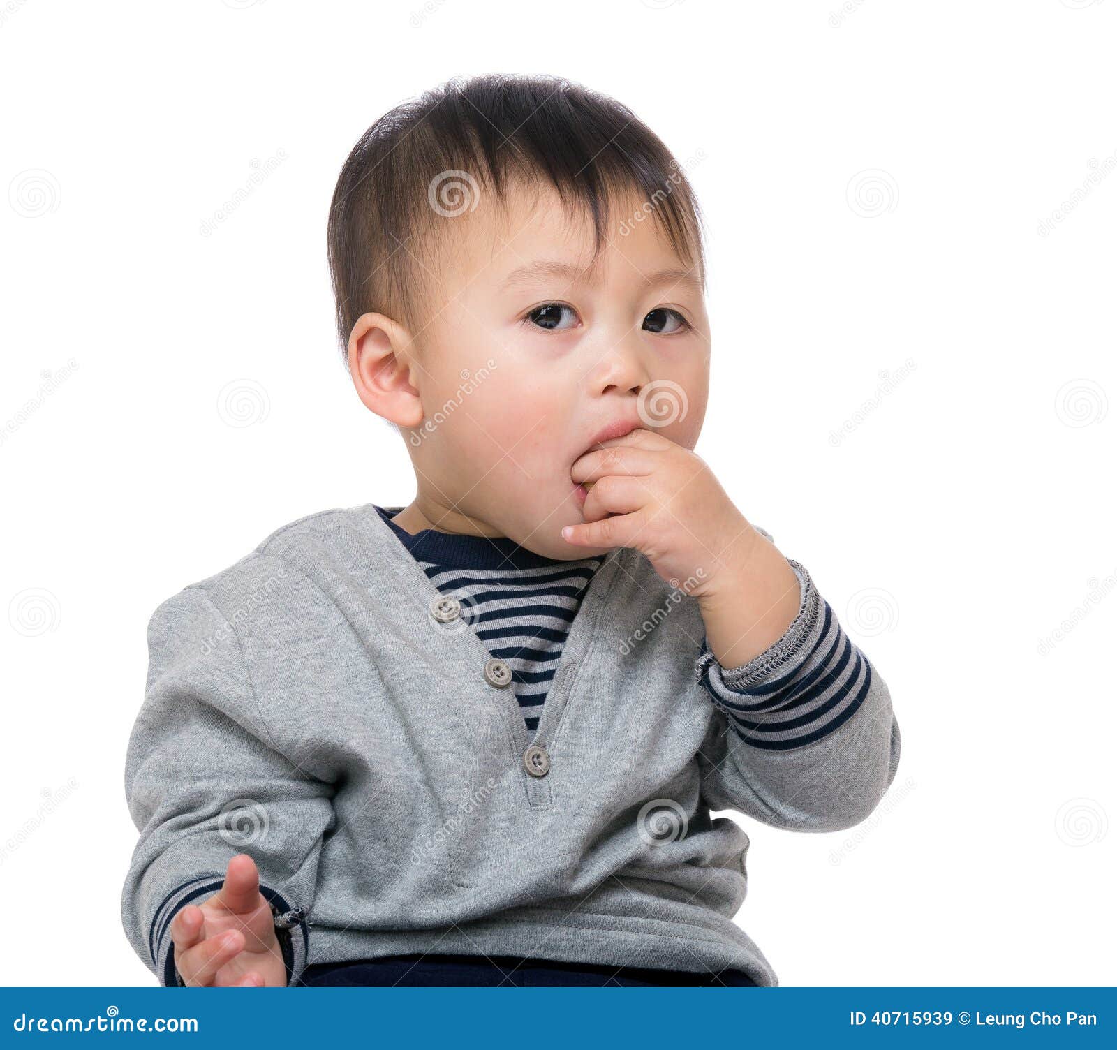 Little Boy Biting His Finger Stock Image - Image of expression, healthy ...