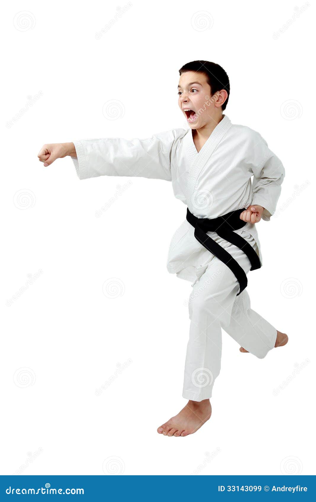 The Little Boy with a Black Belt Beat a Punch Hand Stock Image - Image ...
