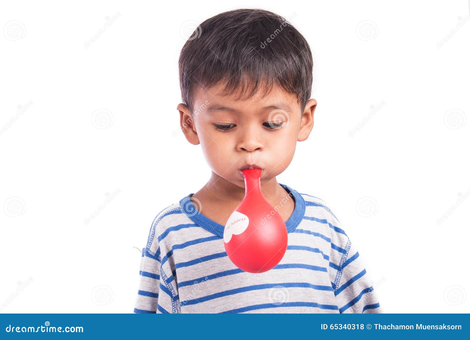 Little boy blow up balloon stock photo. Image of heart - 65340318