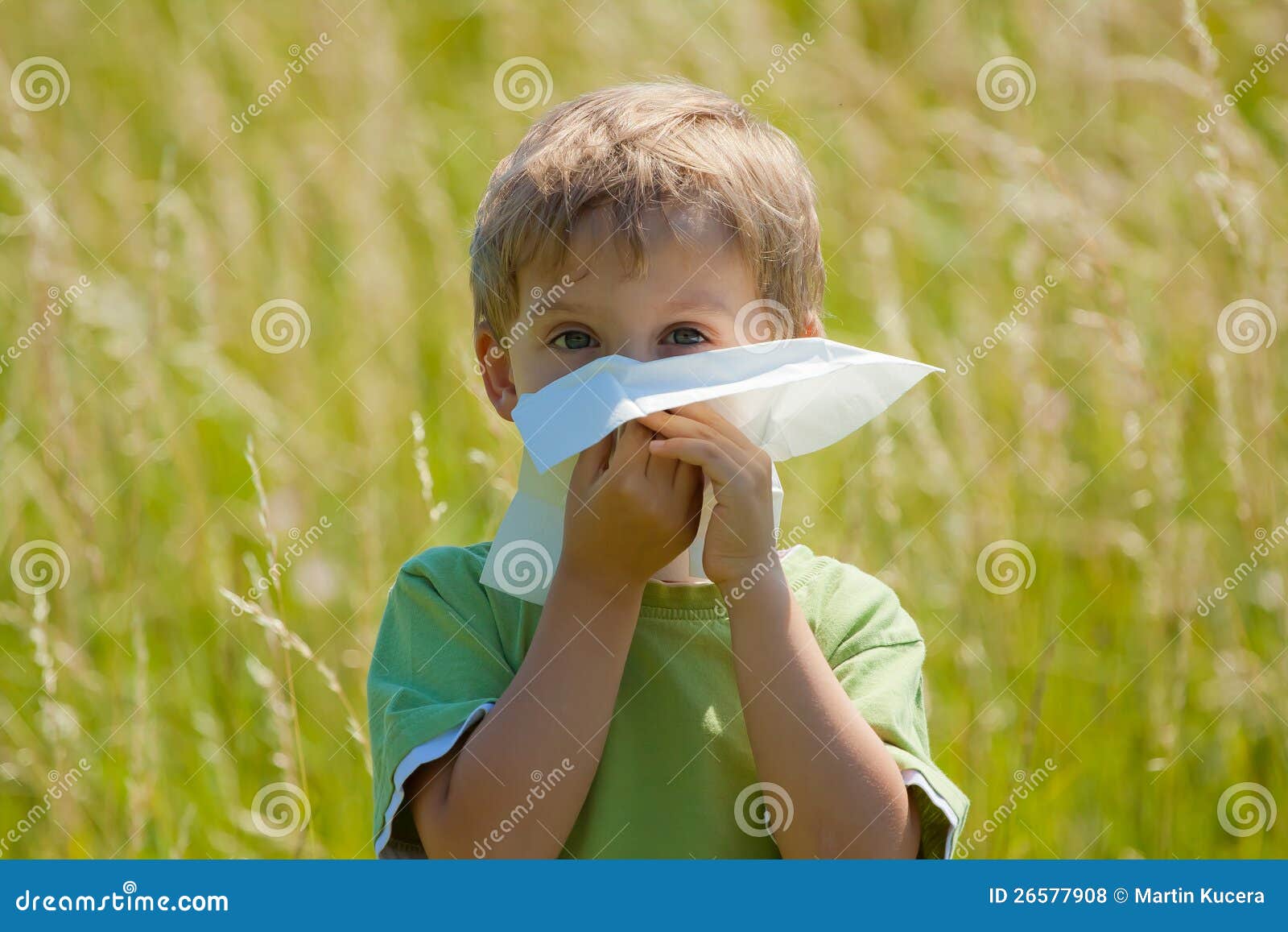 Little Boy is Blowing His Nose Stock Photo - Image of blowing, nose ...