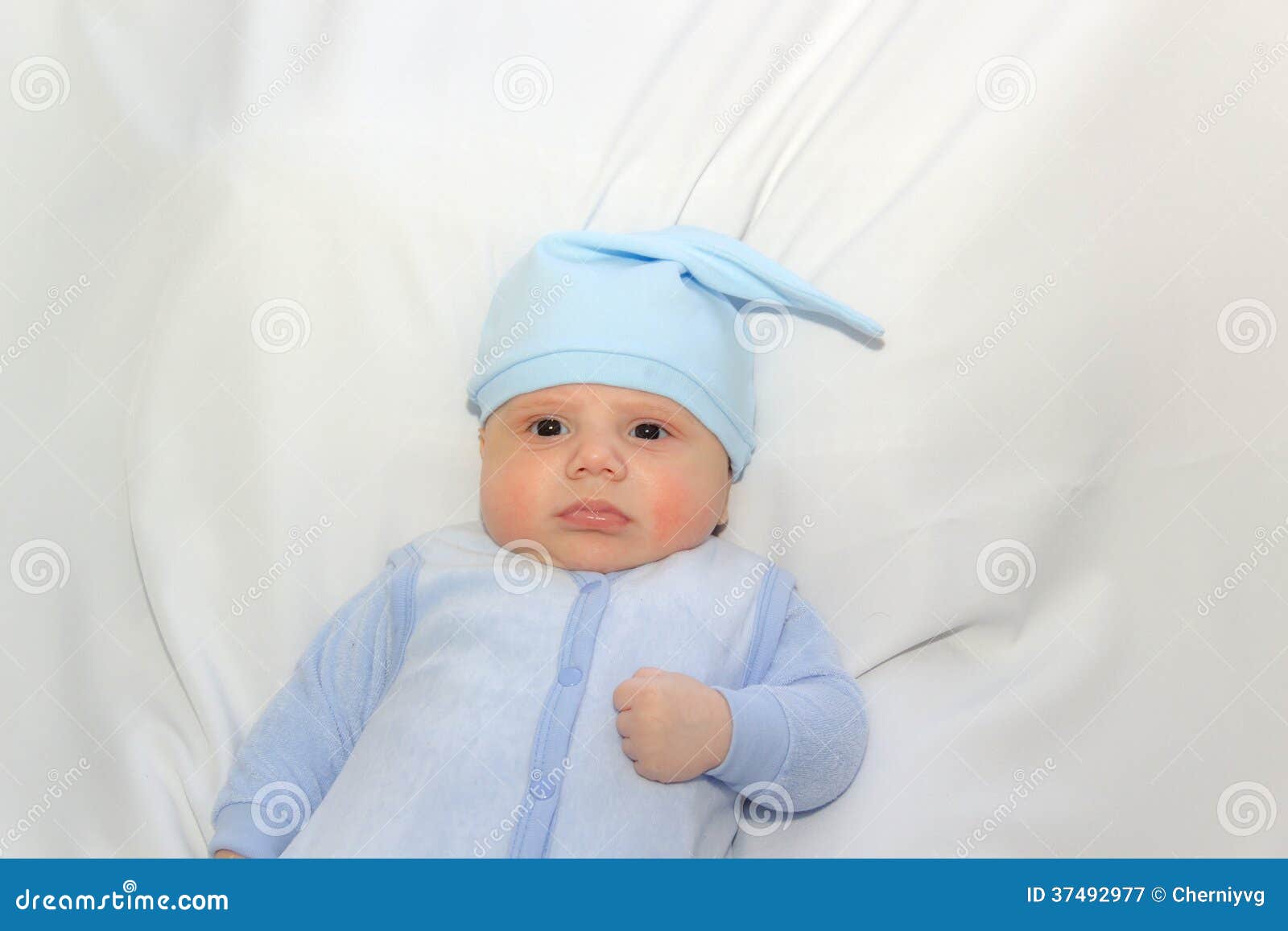 The Little Boy in Blue a Cap Stock Image - Image of love, beautiful ...