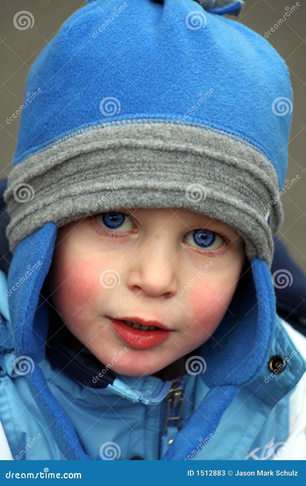 Little boy in blue hat stock image. Image of outside, cute - 1512883