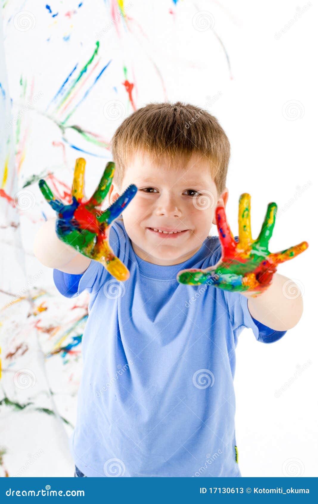 Little Boy and Bright Colors Stock Image - Image of playful, child ...