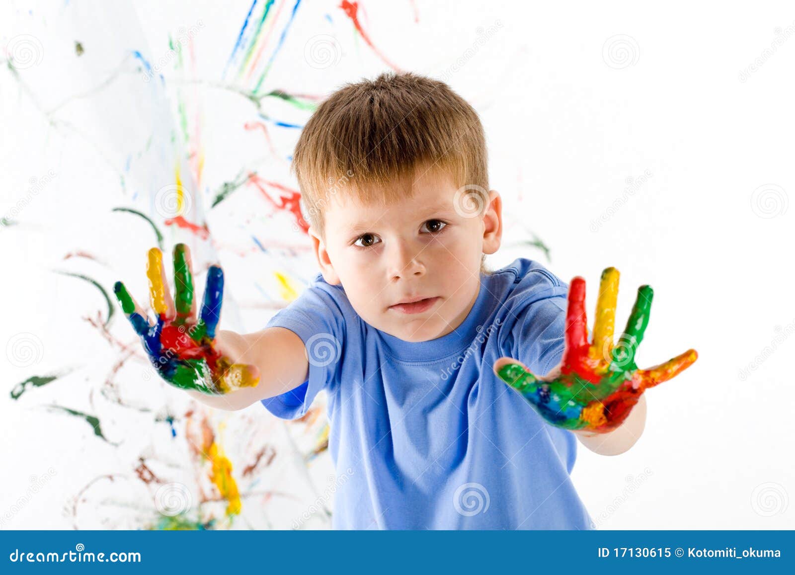 Little Boy and Bright Colors Stock Image - Image of creativity ...