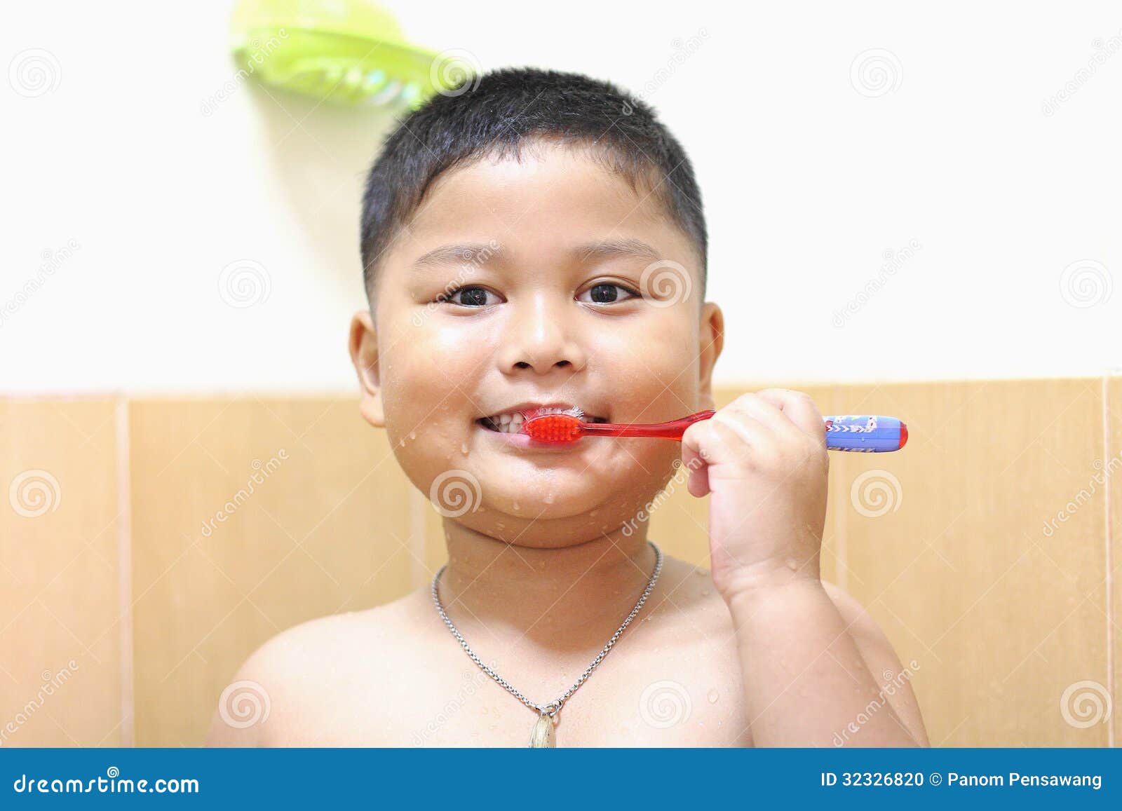Little boy brushing teeth. stock photo. Image of cute - 32326820