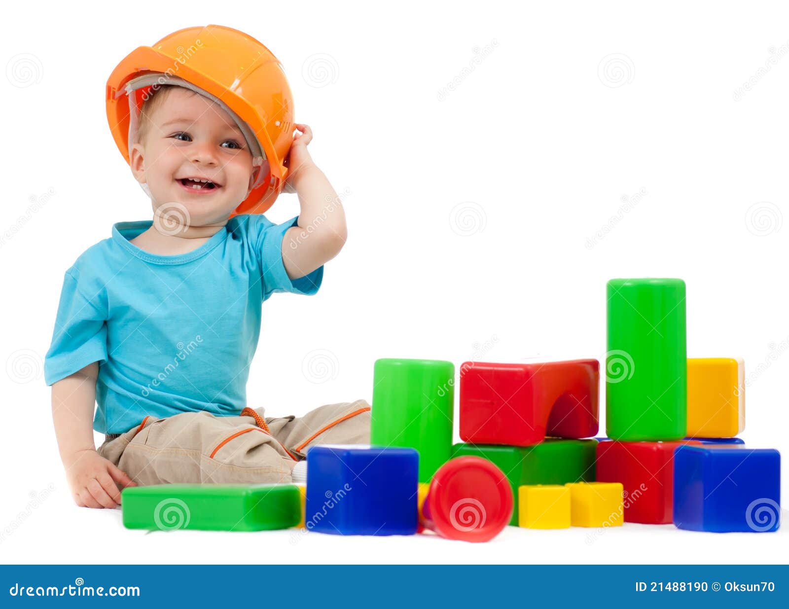 Little Boy with Building Blocks Stock Photo - Image of white, caucasian ...