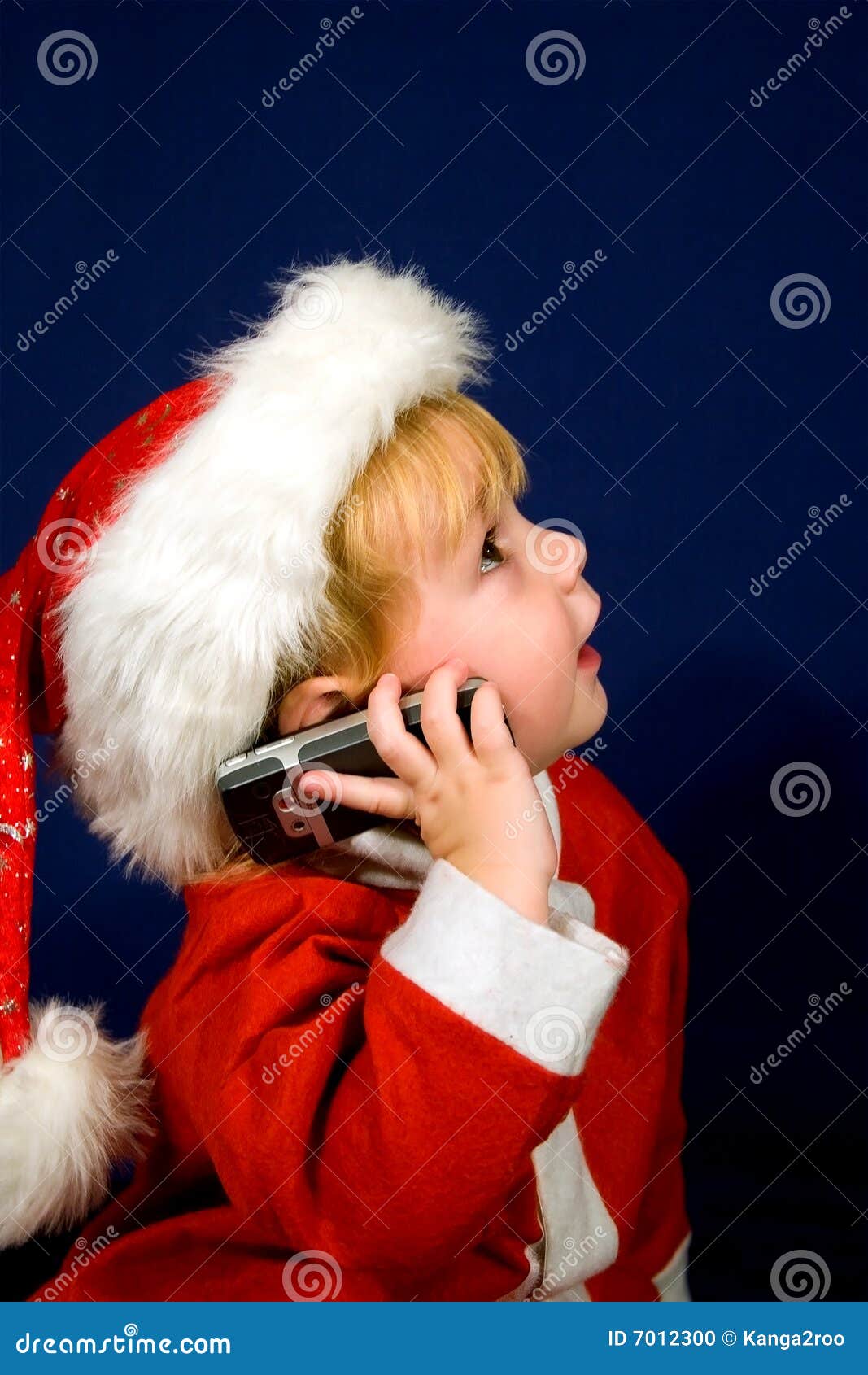 Little Boy Calling To Father Christmas Stock Photo - Image of ...