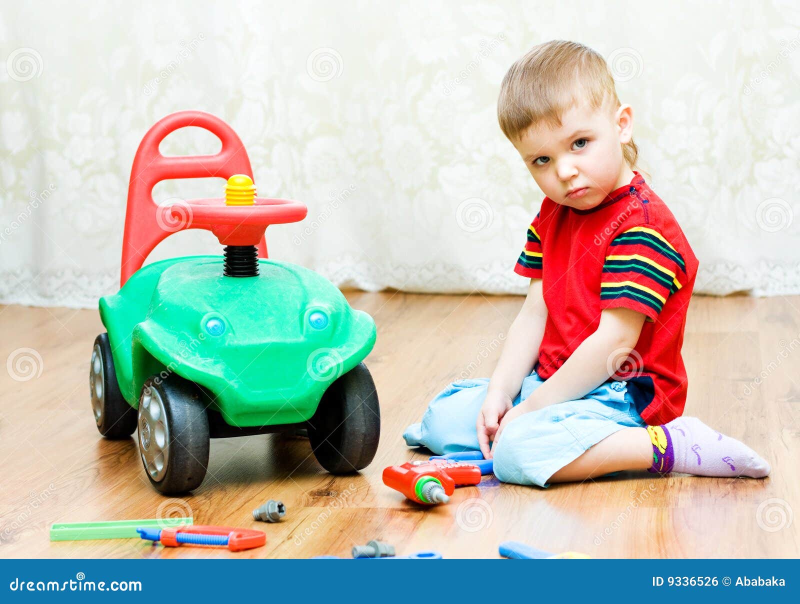 Little Boy Can T Repair Auto Stock Photo - Image of model, control: 9336526