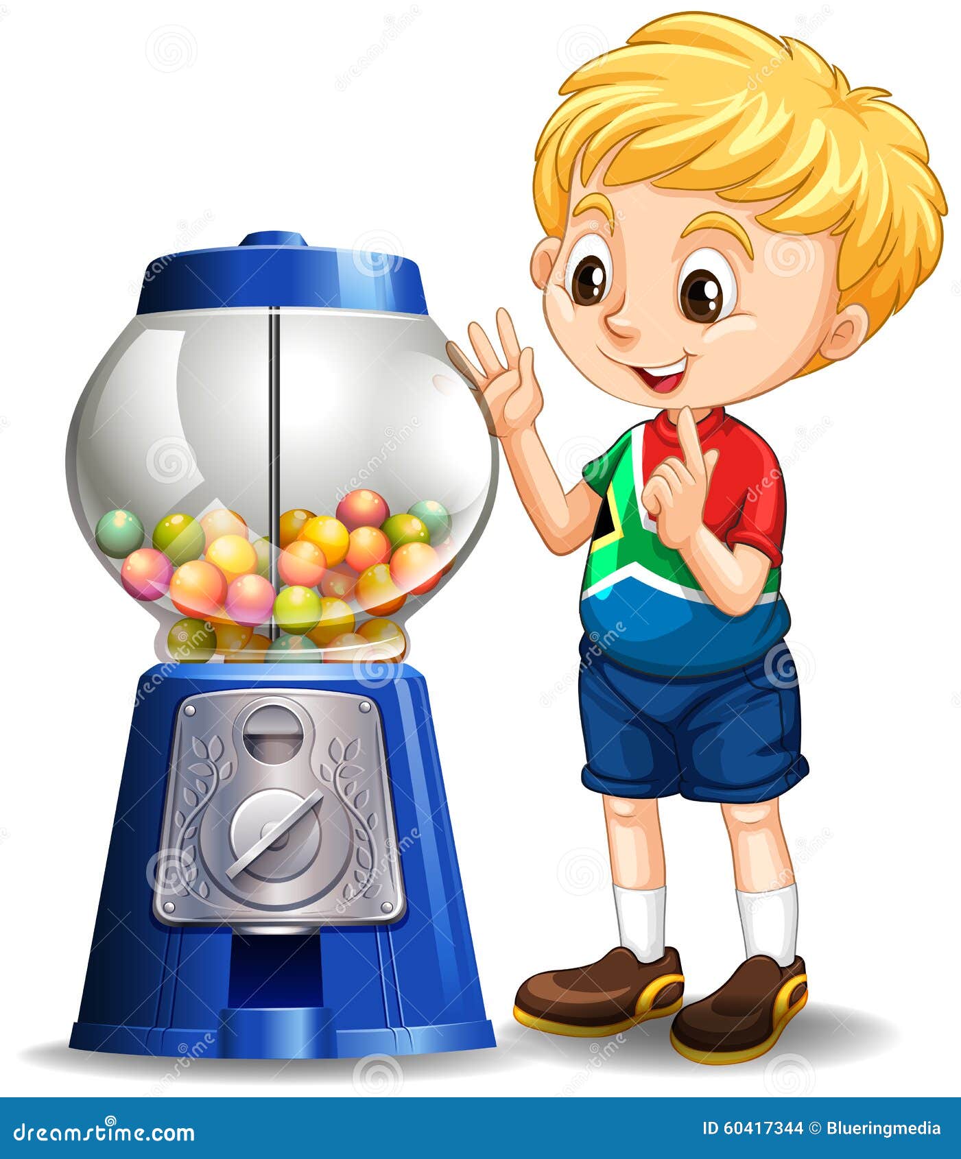 Little Boy by the Candy Machine Stock Vector - Illustration of small ...