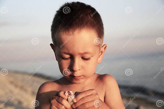 Little Boy with Candy on the Sea Stock Image - Image of mental, happy ...