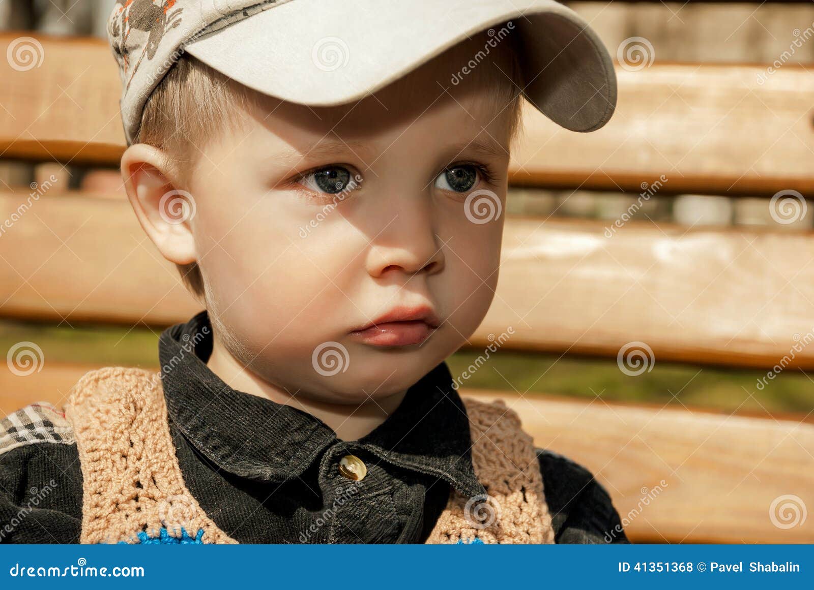 Little Boy in a Cap Outdoors Stock Photo - Image of beautiful, child ...