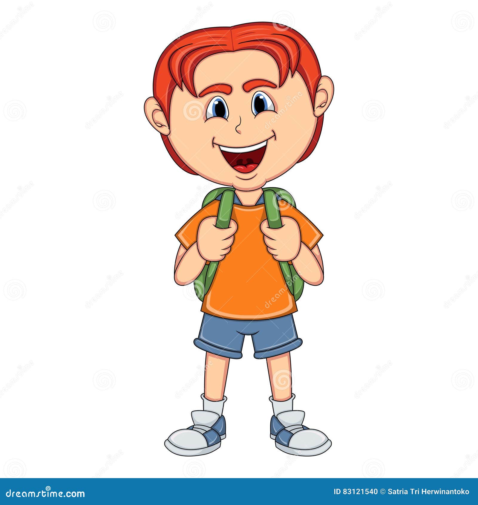 Little Boy Carrying a Backpack Cartoon Stock Vector - Illustration of ...