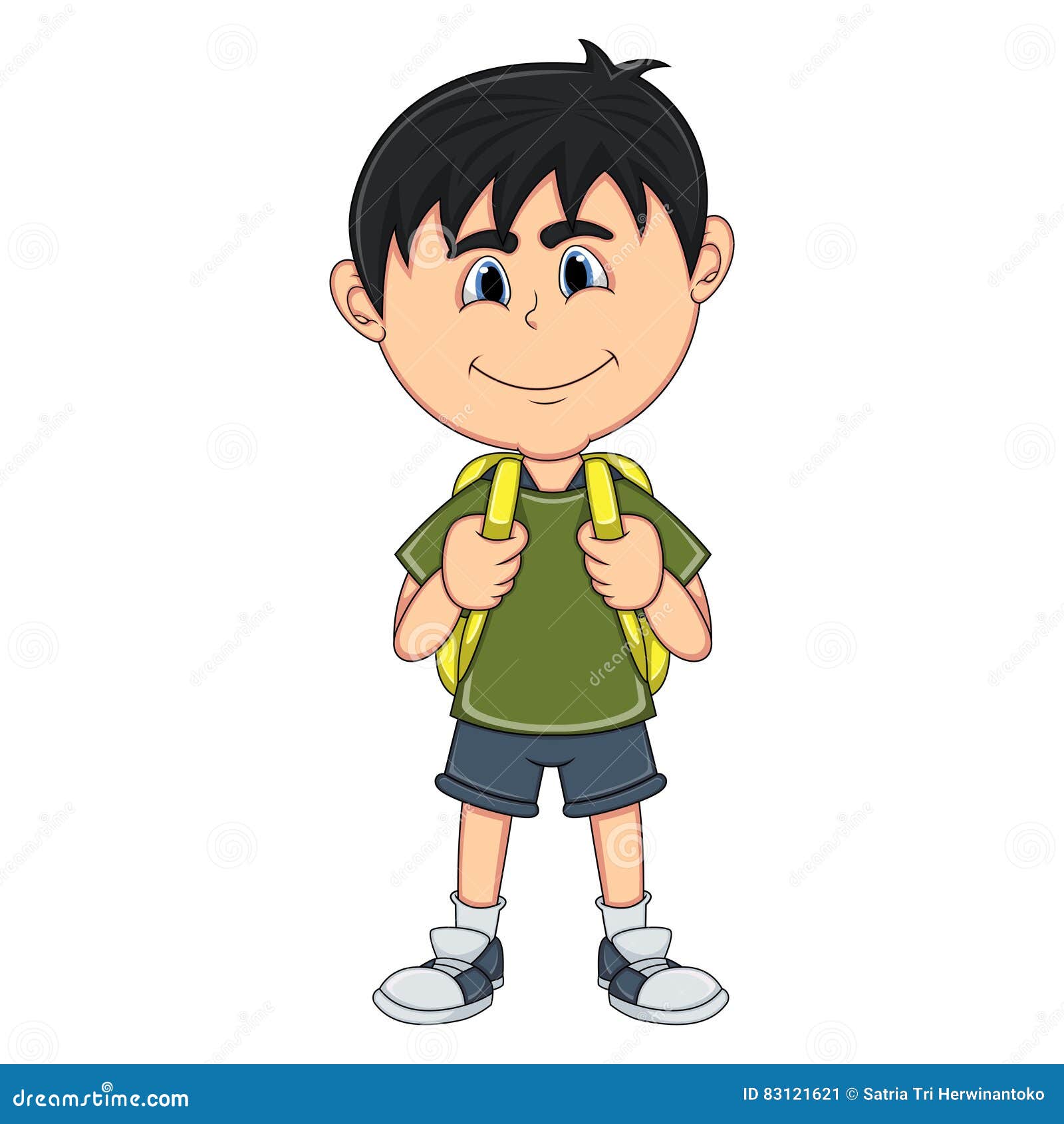 Little Boy Carrying a Backpack Cartoon Stock Vector - Illustration of ...