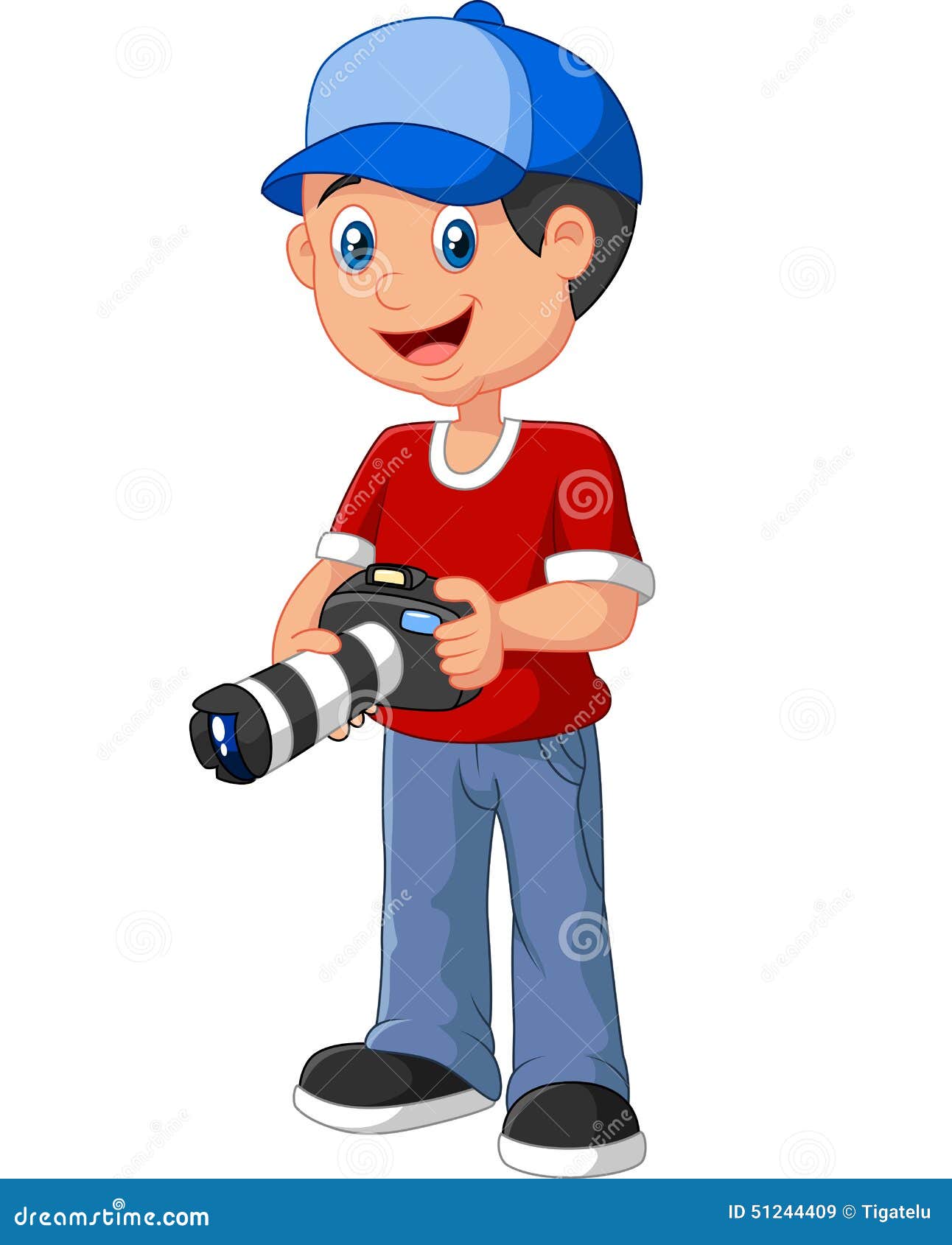 Little Boy Cartoon Holding Camera Stock Vector - Illustration of hobby ...