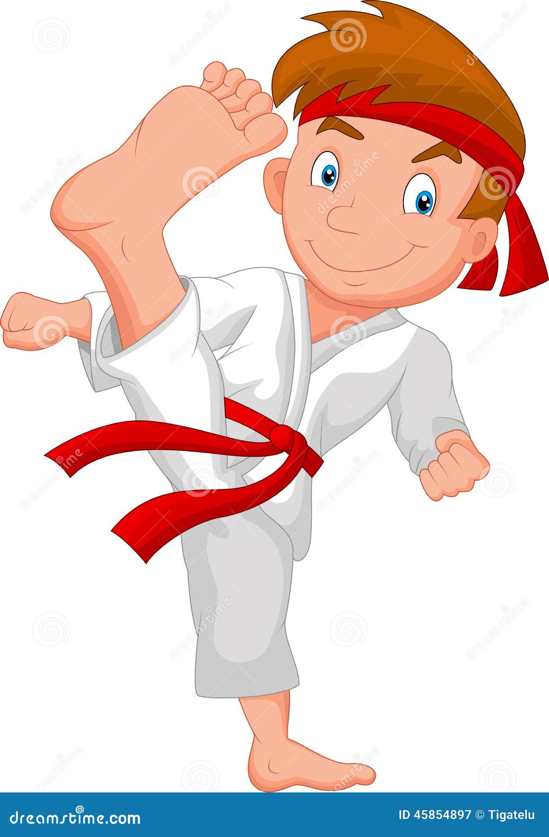Little Boy Cartoon Training Karate Stock Vector - Illustration of ...