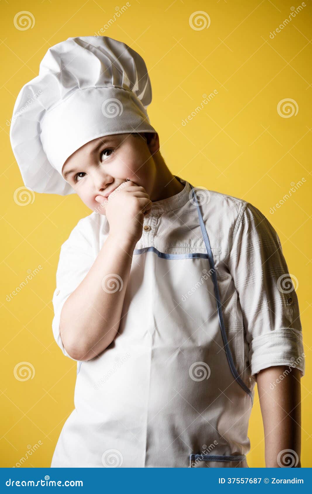 Little boy chef in uniform stock image. Image of people - 37557687