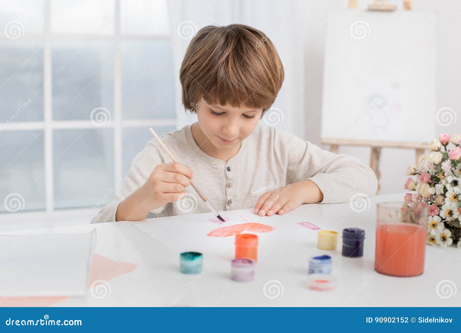 Little Boy Child Drawing Creativity Talent Concept Stock Photo - Image ...