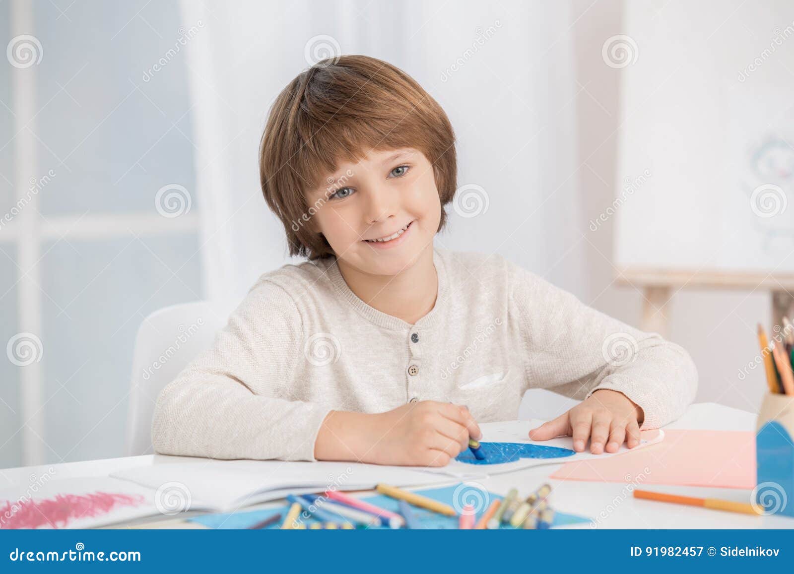 Little Boy Child Drawing Creativity Talent Concept Stock Image - Image ...