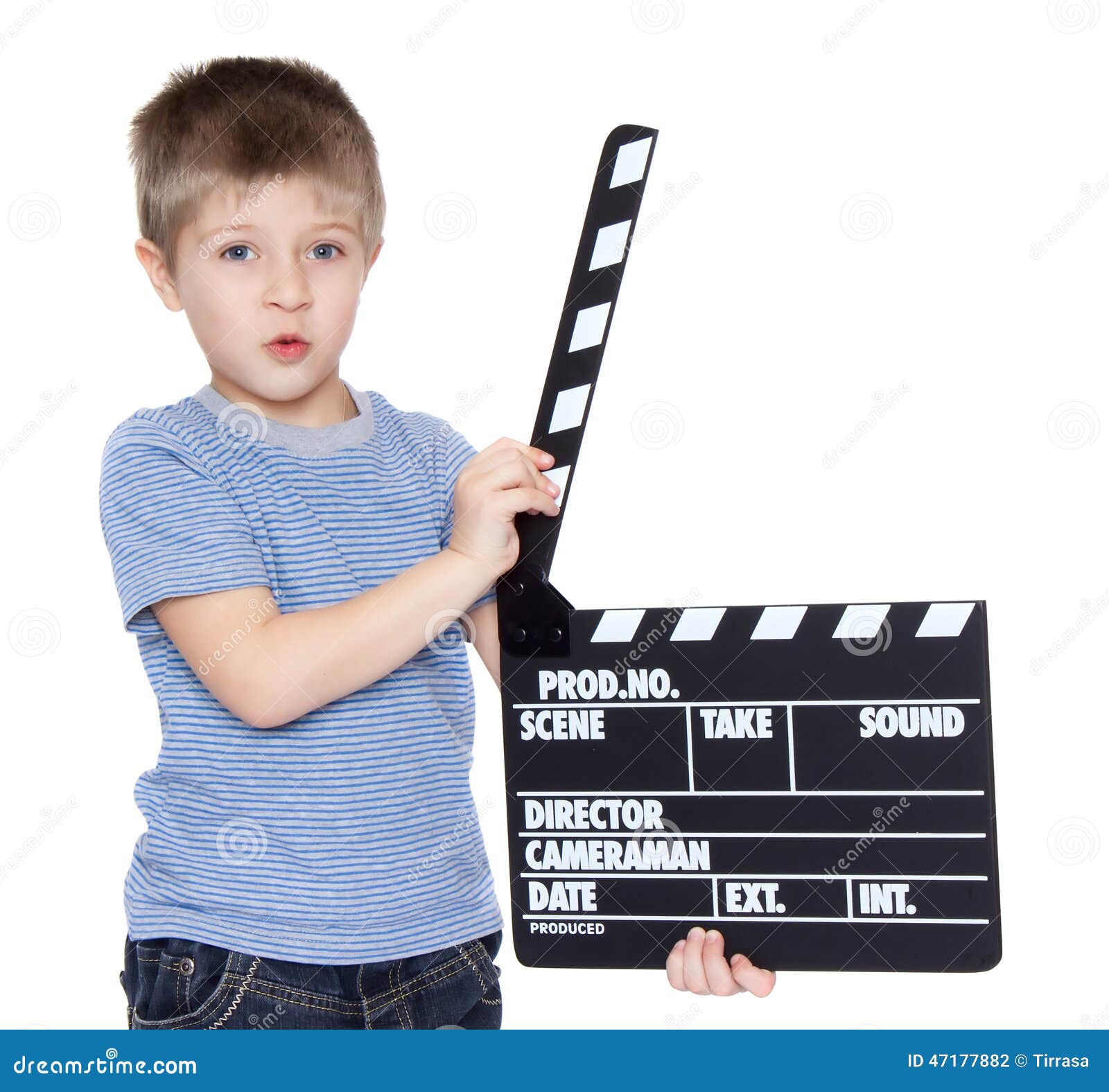Little boy with clapper stock photo. Image of active - 47177882