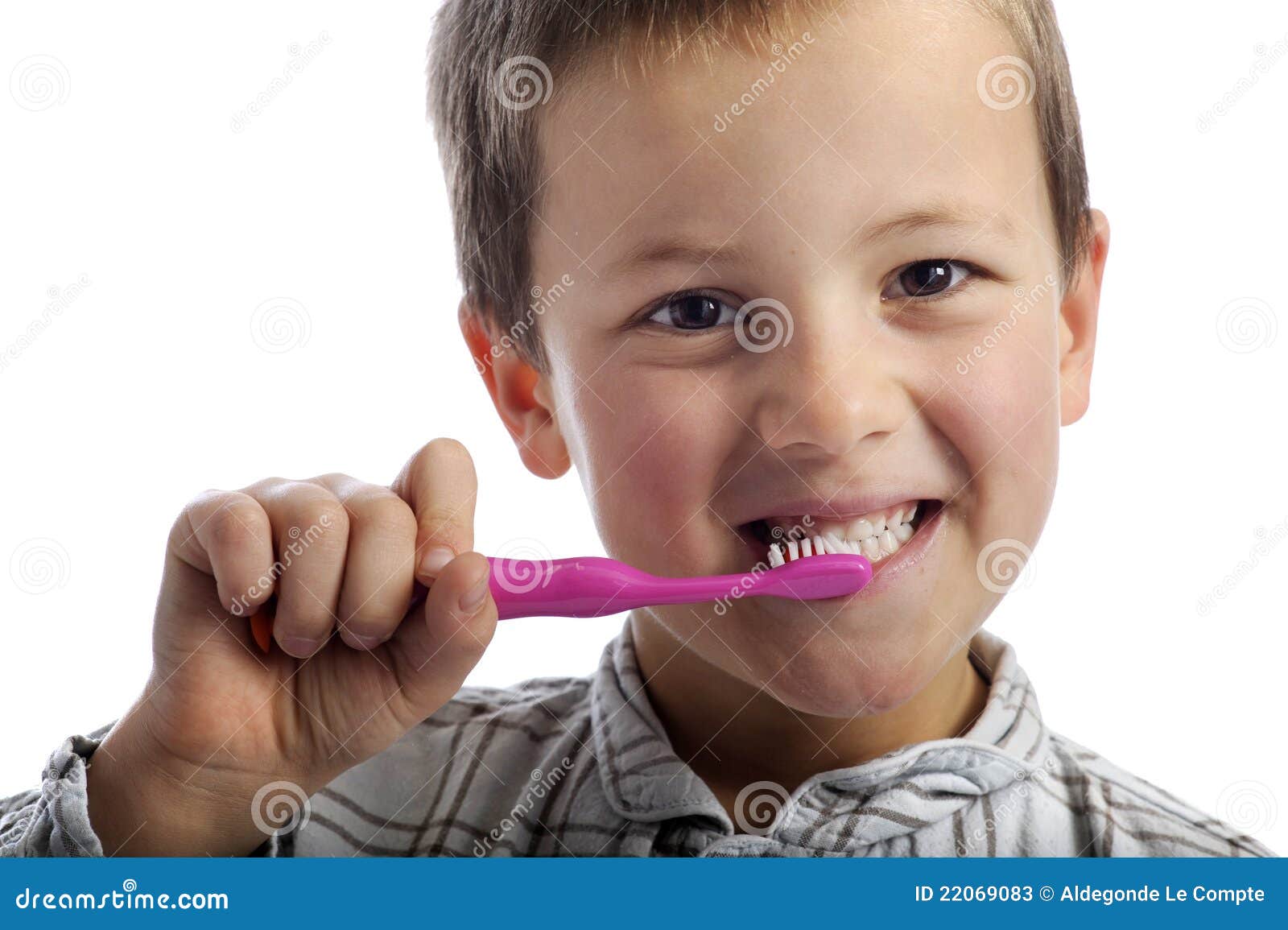 Little Boy Cleaning His Teeth Stock Image - Image of primary, male ...