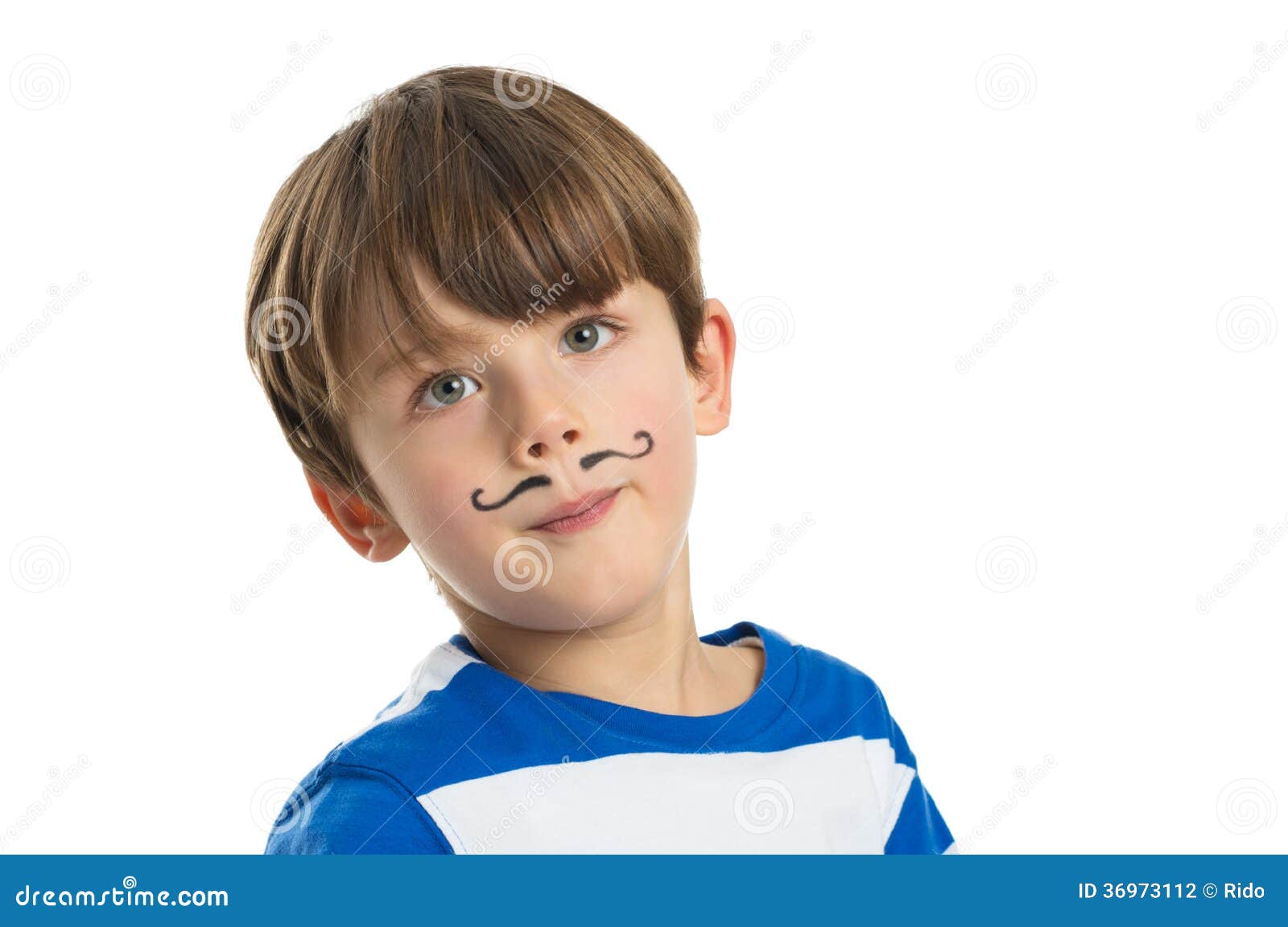Little Boy Con Un Bigote Dibujado Fotografía de archivo - Imagen: 36973112