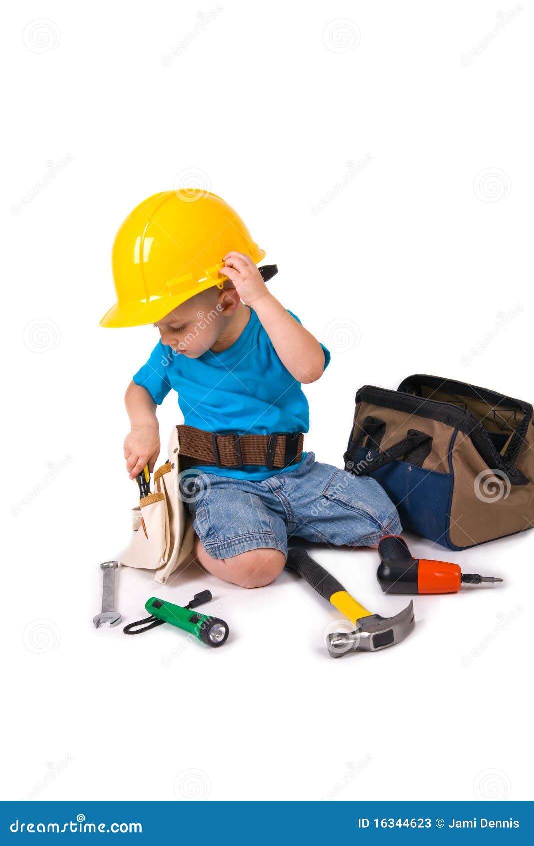 Little Boy Construction Worker Stock Image - Image of child, three ...