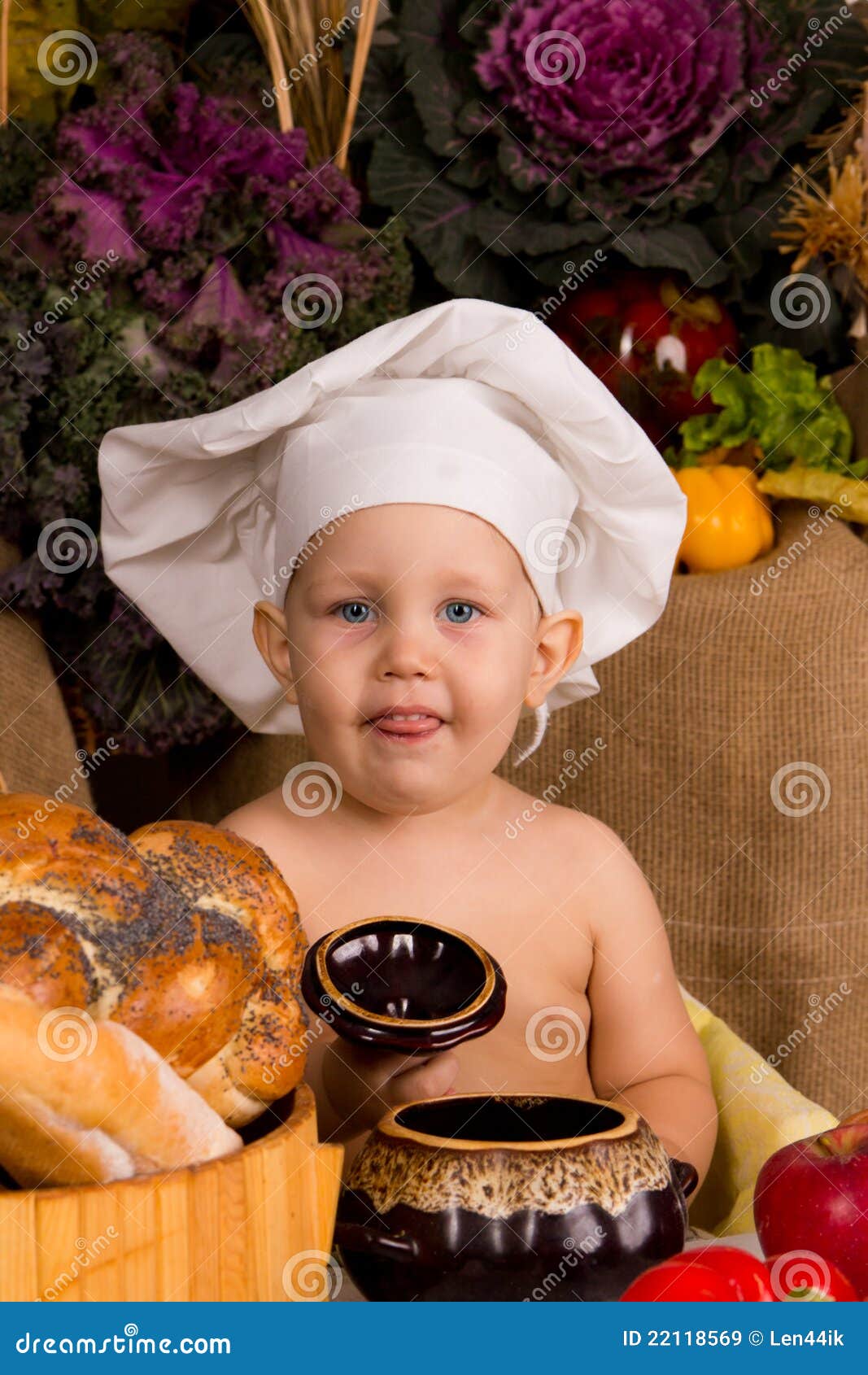 Little Boy in the Cook Costume Stock Image - Image of playful, children ...