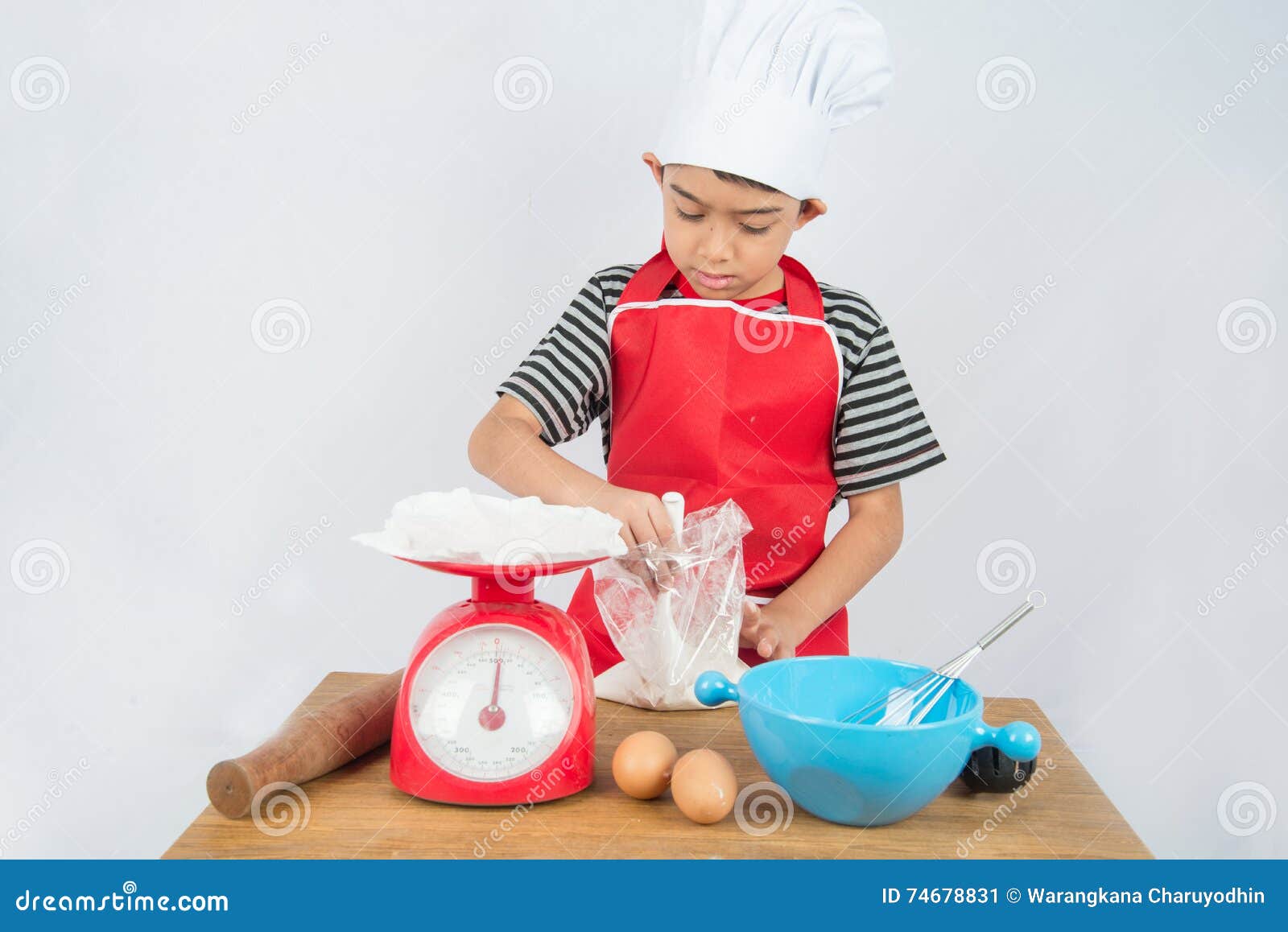 Little Boy Cooking Cake Home Made Bakery Stock Image - Image of family ...