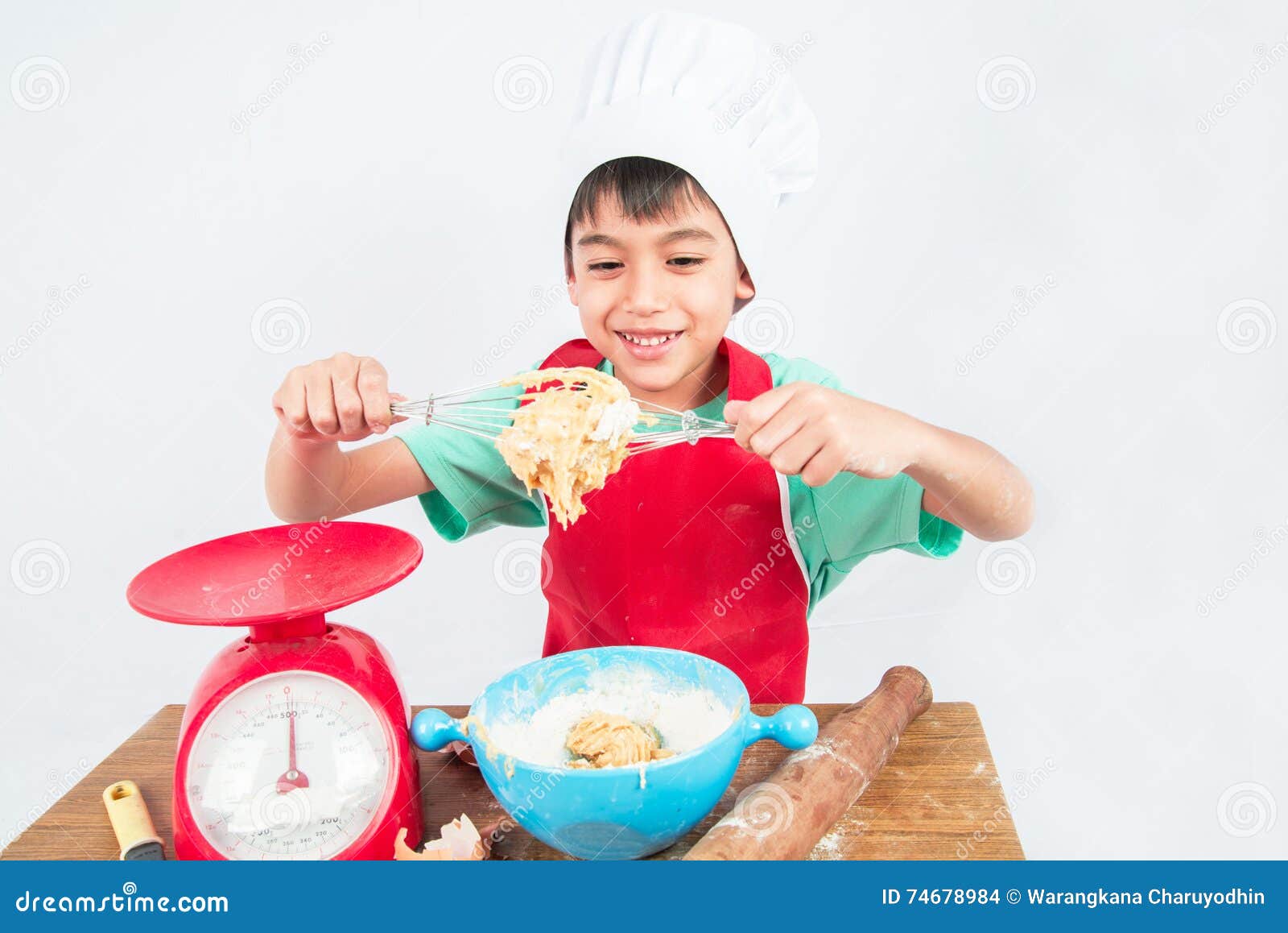 Little Boy Cooking Cake Home Made Bakery Stock Photo - Image of kitchen ...
