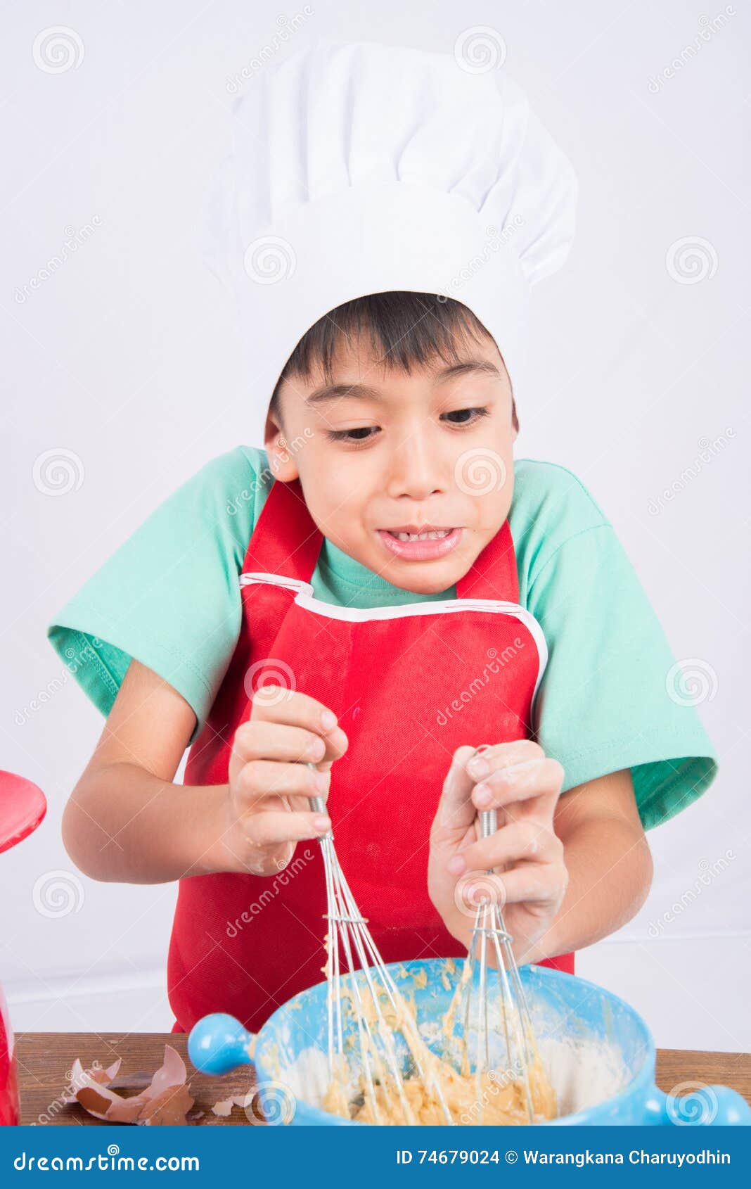 Little Boy Cooking Cake Home Made Bakery Stock Photo - Image of ...
