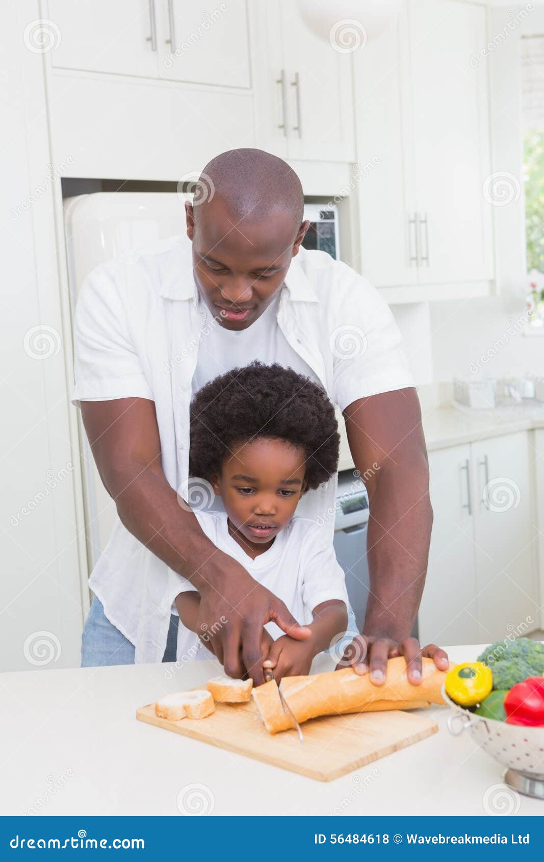 Little Boy Cooking with His Father Stock Photo - Image of domestic ...