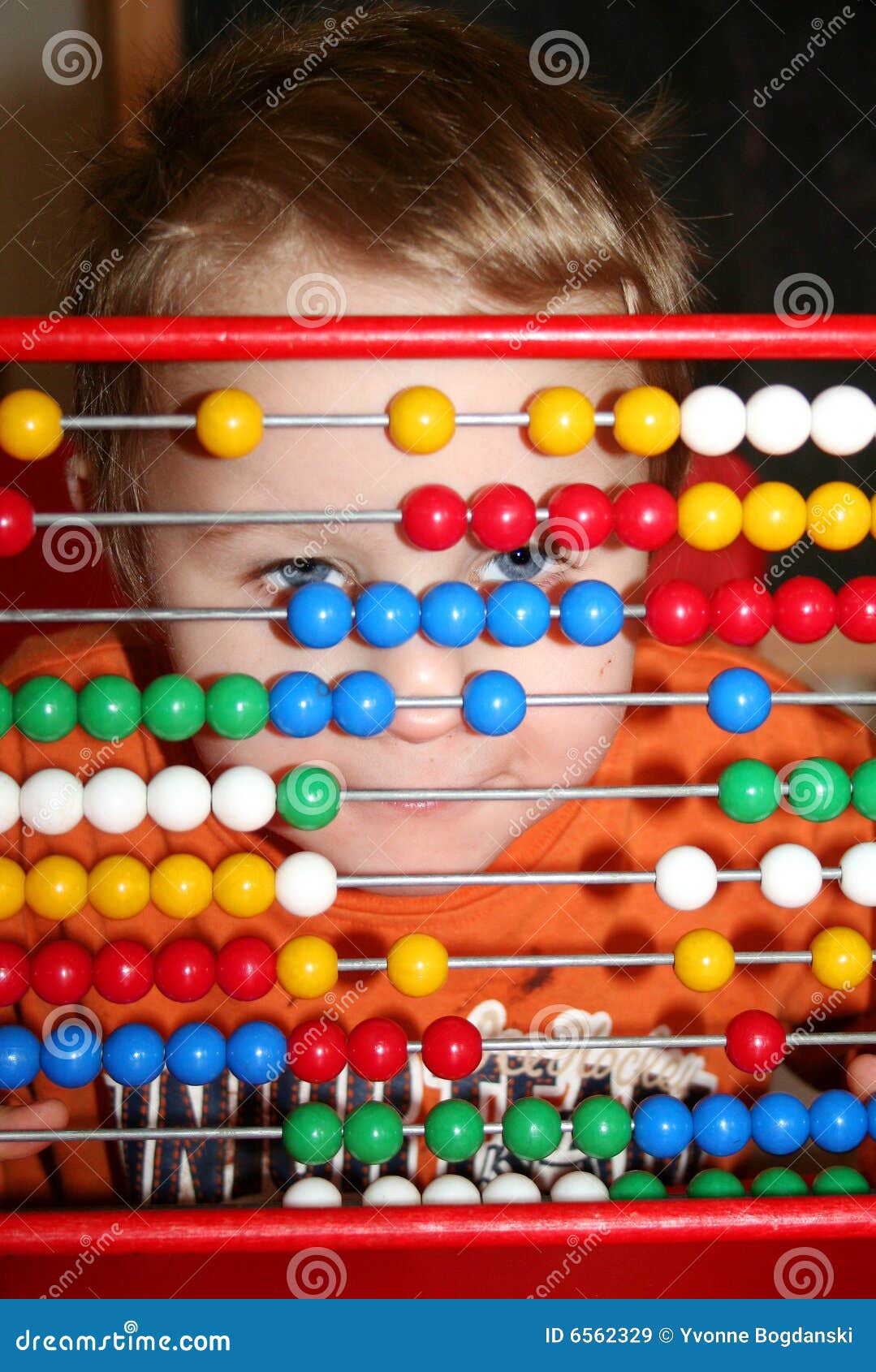 Little Boy with Counting Toy Stock Image - Image of counts, count: 6562329