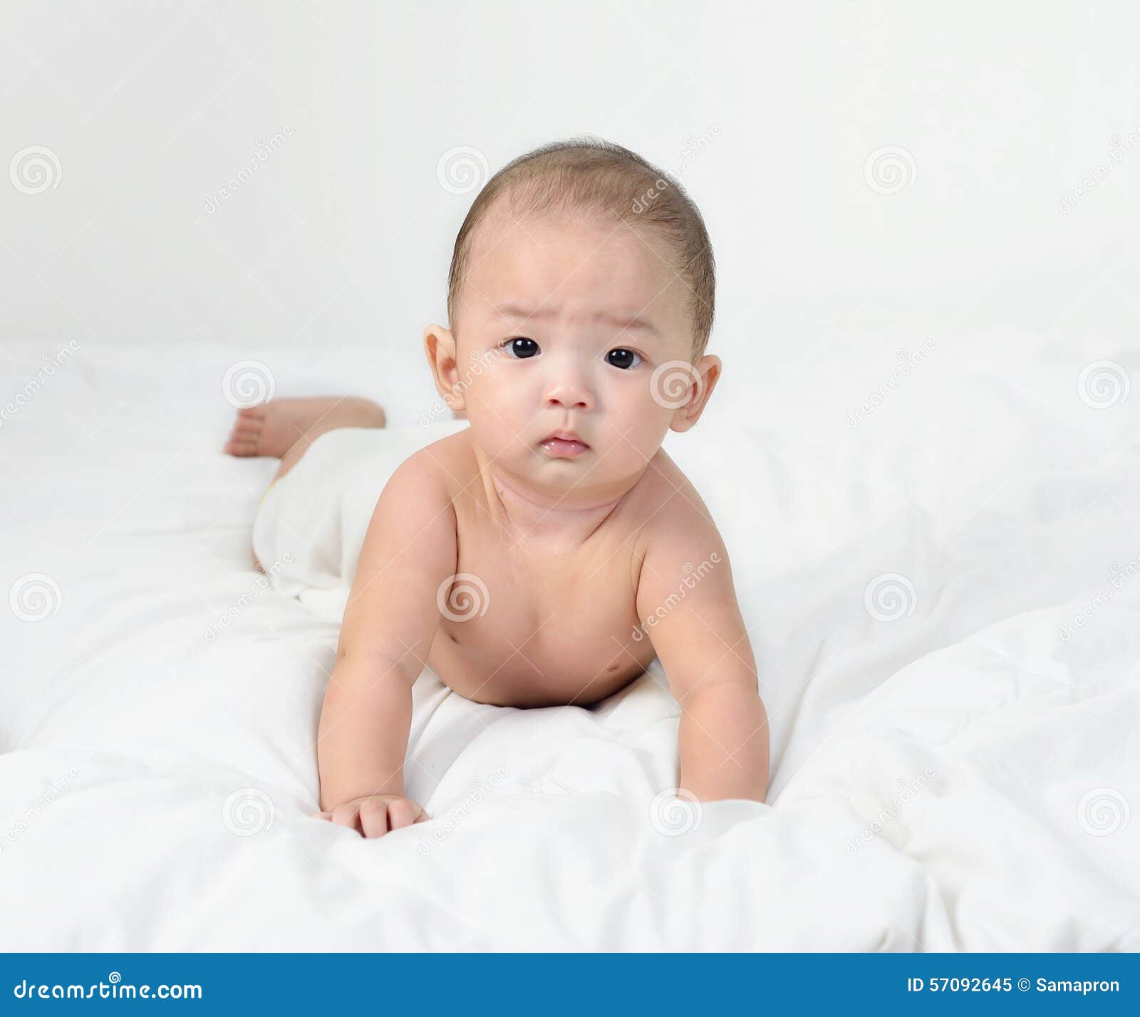 Little boy crawling stock image. Image of pretty, floor - 57092645
