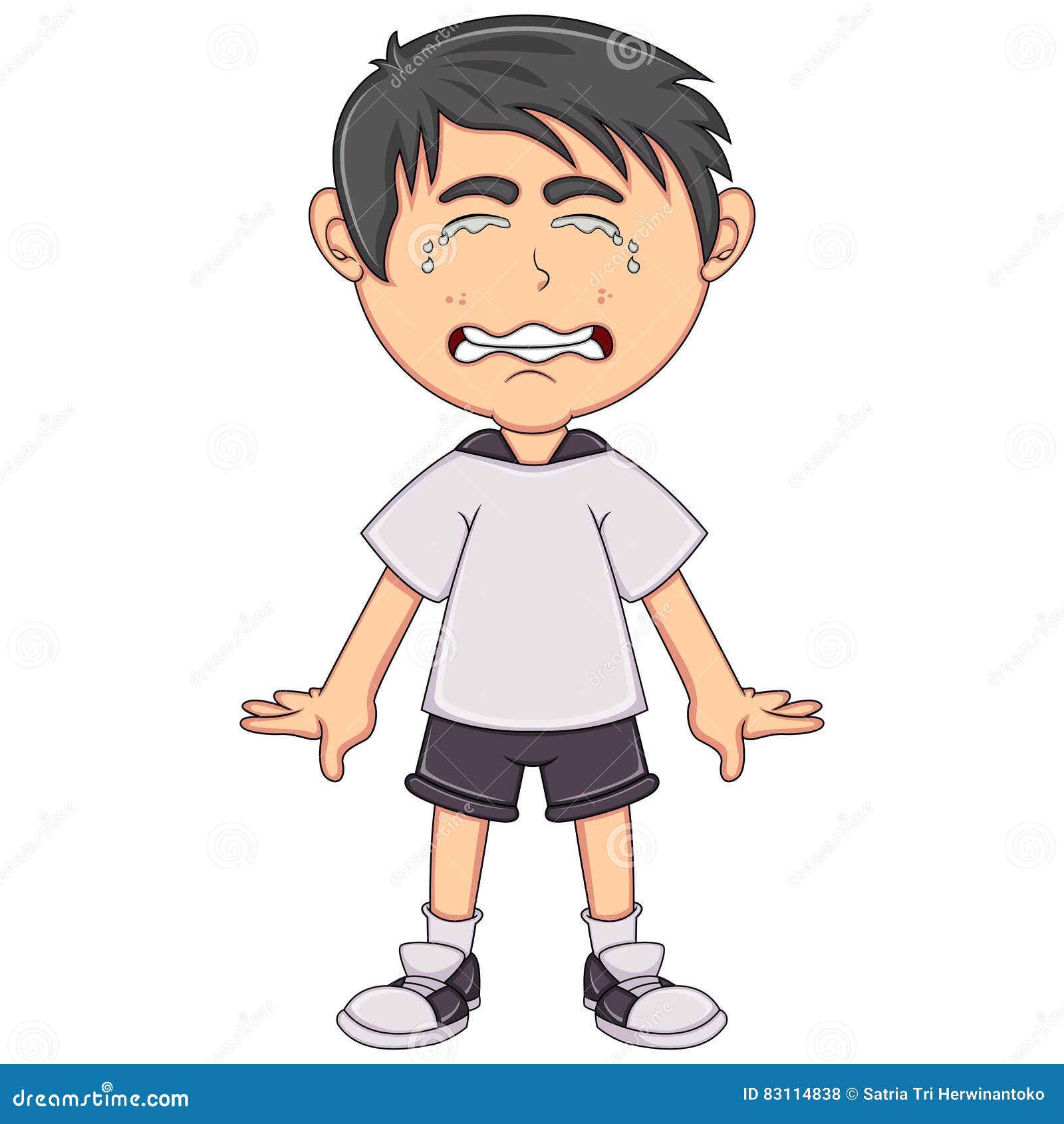 Little boy crying cartoon stock vector. Illustration of sorrow - 83114838
