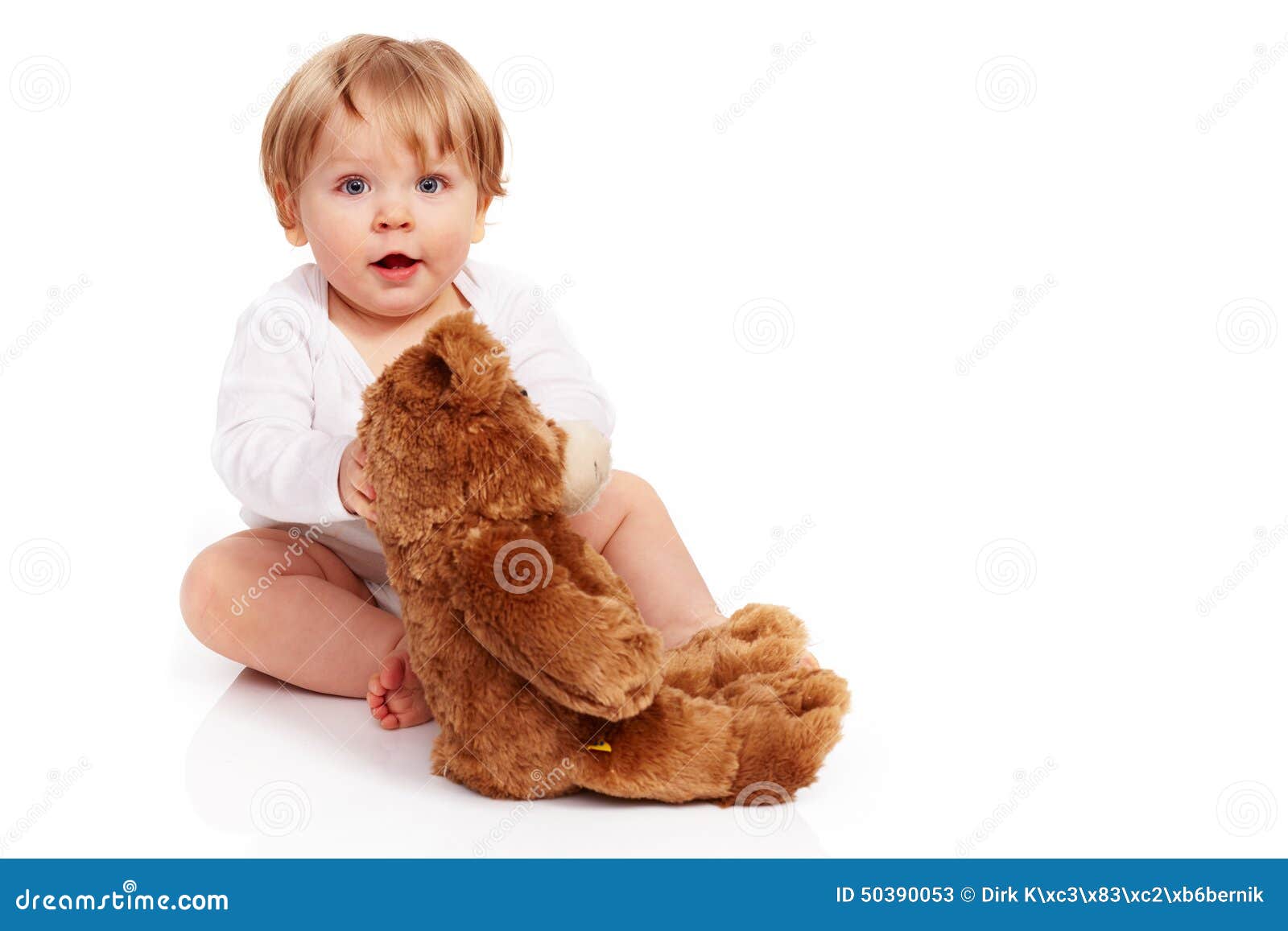 Little Boy Cuddling with His Teddy Bear Stock Image - Image of cuddle ...
