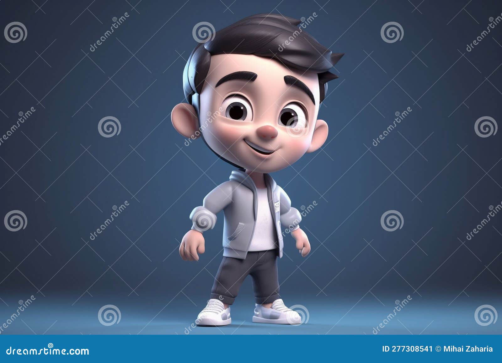 A Little Boy - Cute Cartoon Character, 3d Rendering. Generative AI ...