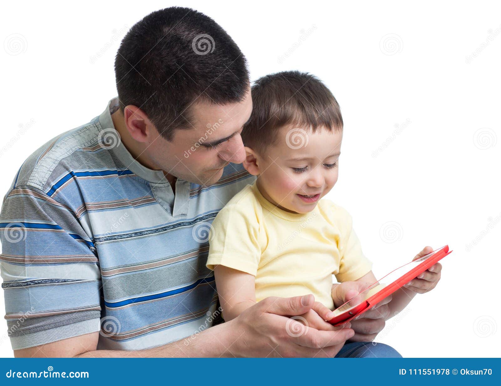 Little Boy with Dad Playing with Ipad. Stock Photo - Image of ipad ...