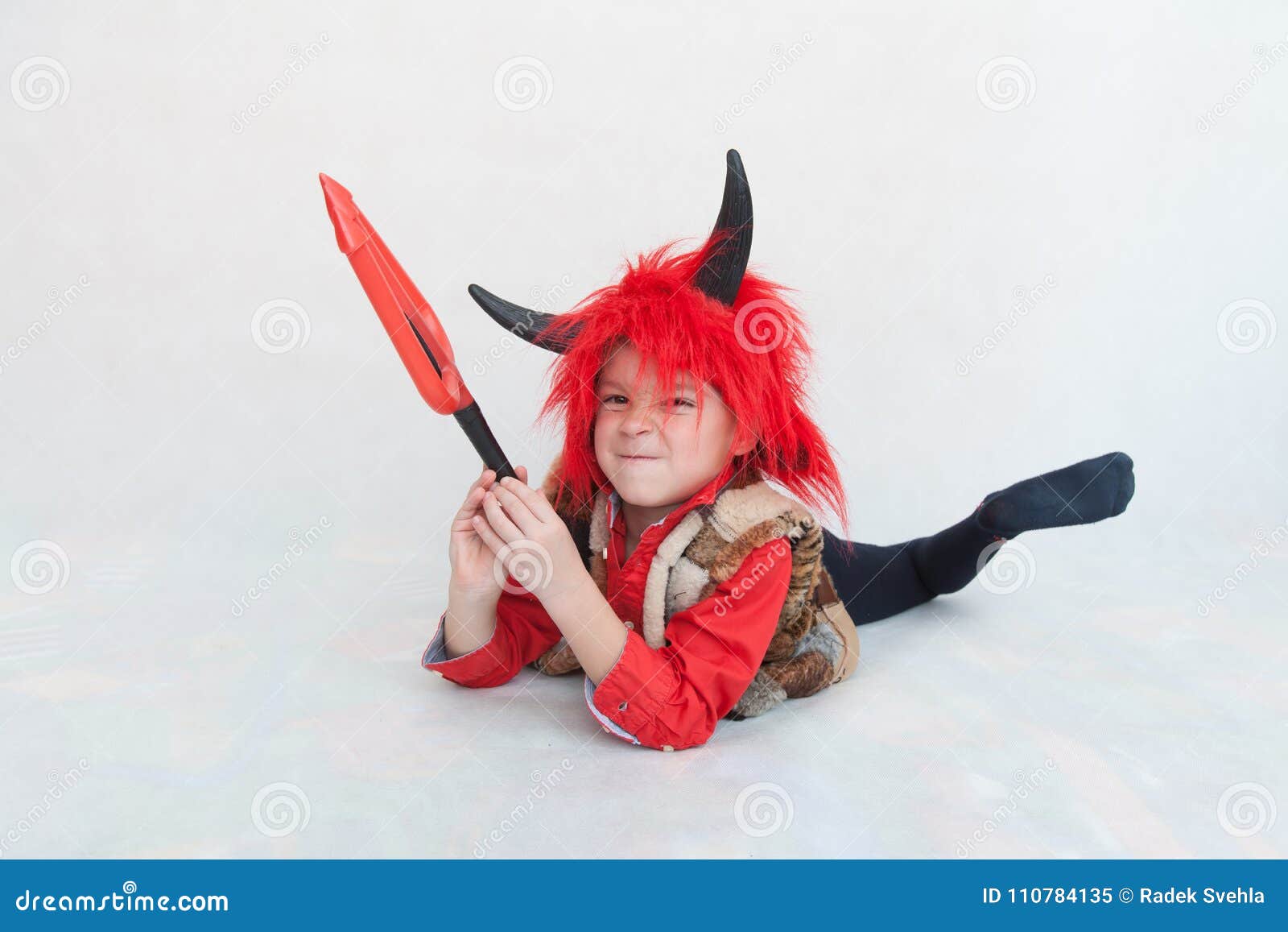 Cute little devil stock image. Image of fear, child - 110784135