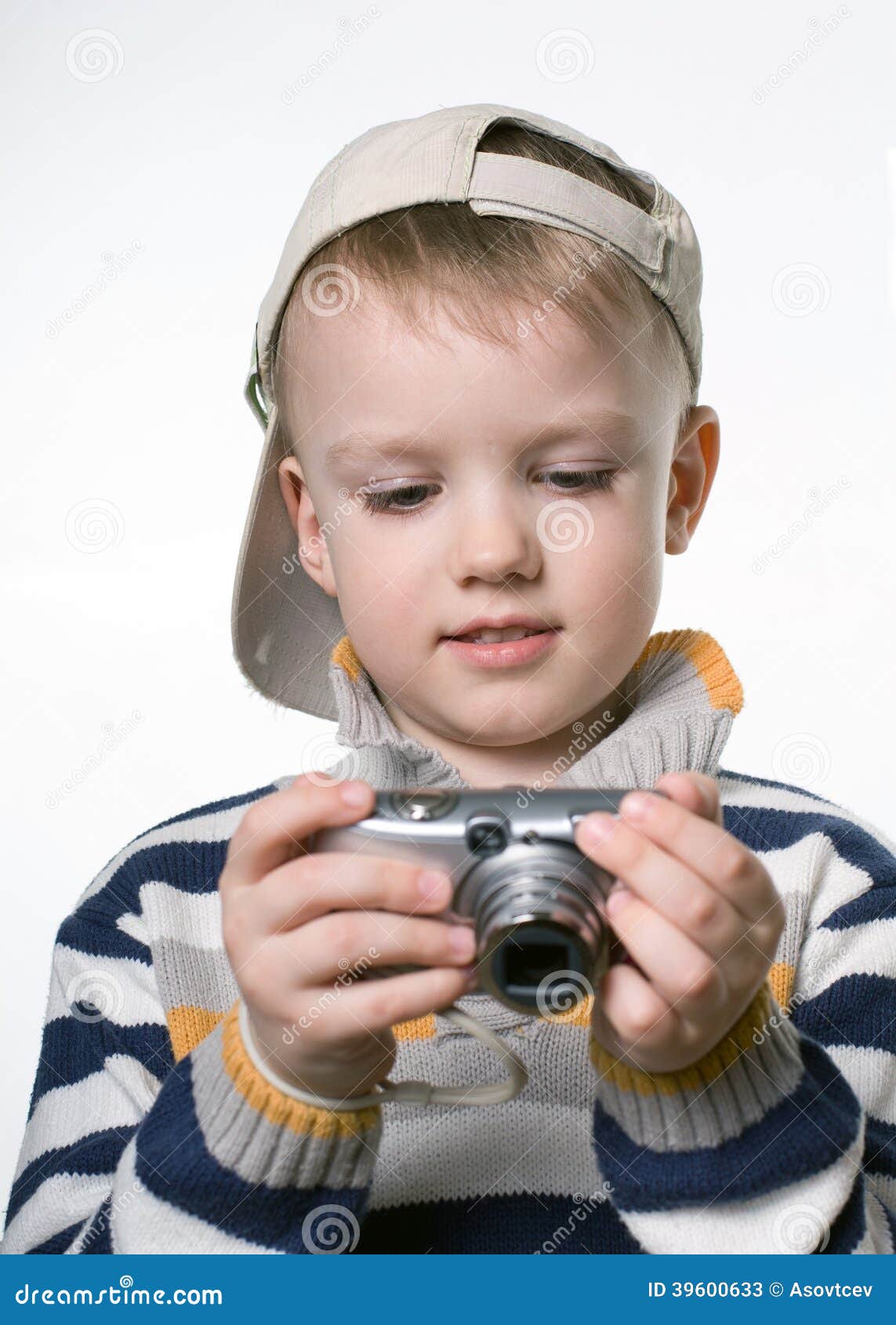 Little Boy with the Digital Photo Camera Stock Image - Image of single ...