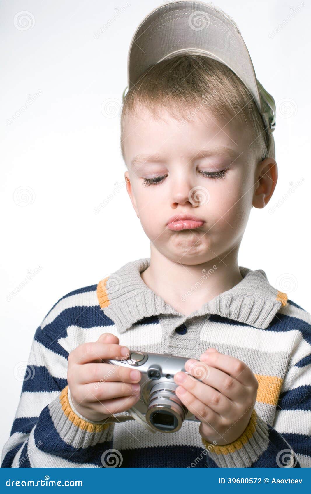 Little Boy with the Digital Photo Camera Stock Photo - Image of comp ...